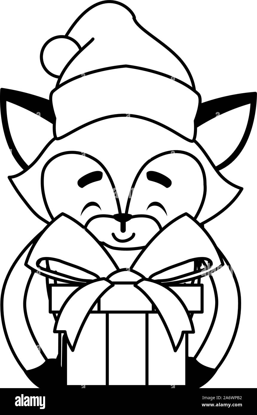 Fox cartoon design, Merry christmas season decoration card invitation ...