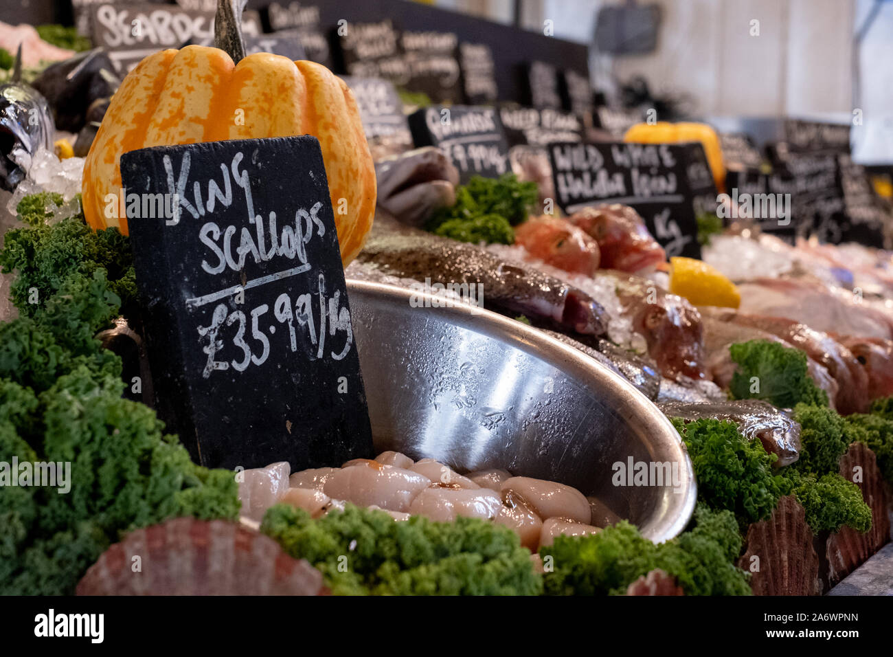 Fresh seafood and fish for sale at The Goods Shed, Canterbury farmers ...