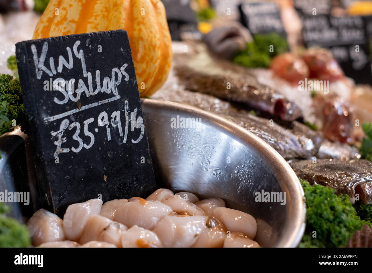 Fresh seafood and fish for sale at The Goods Shed, Canterbury farmers ...