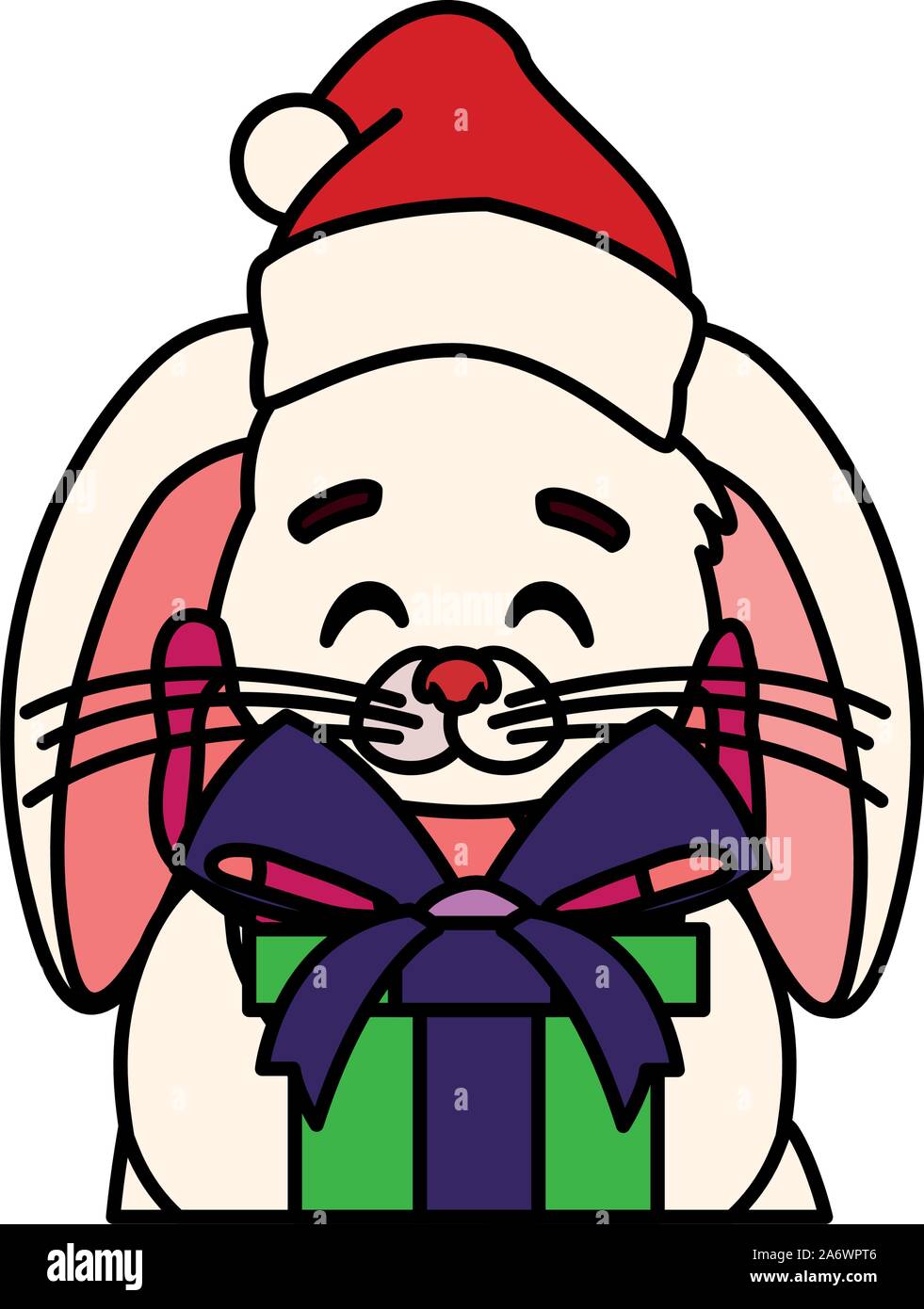 rabbit cartoon design, Merry christmas season decoration card ...