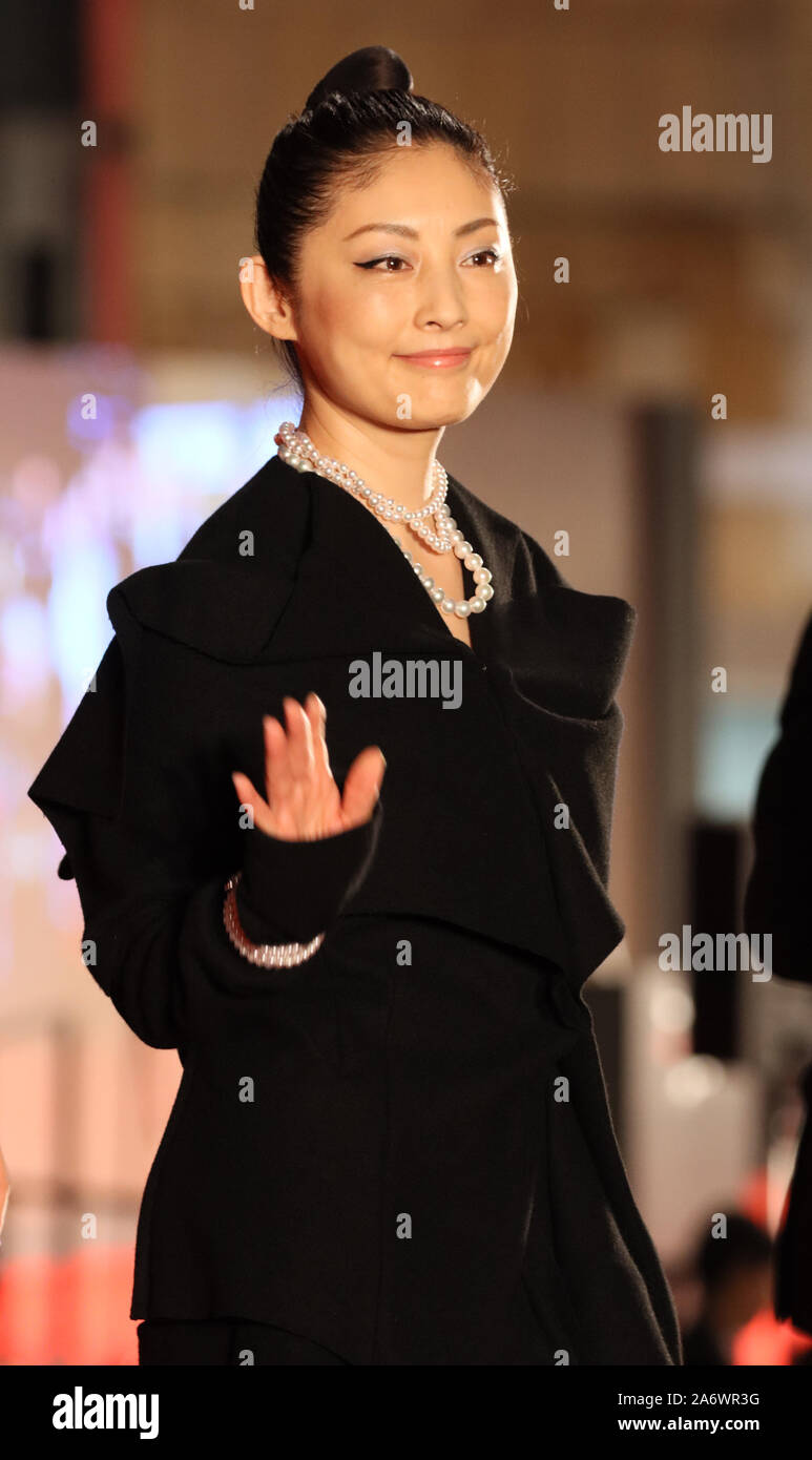 Tokyo, Japan. 28th Oct, 2019. Japanese actress Takako Tokiwa smiles ...