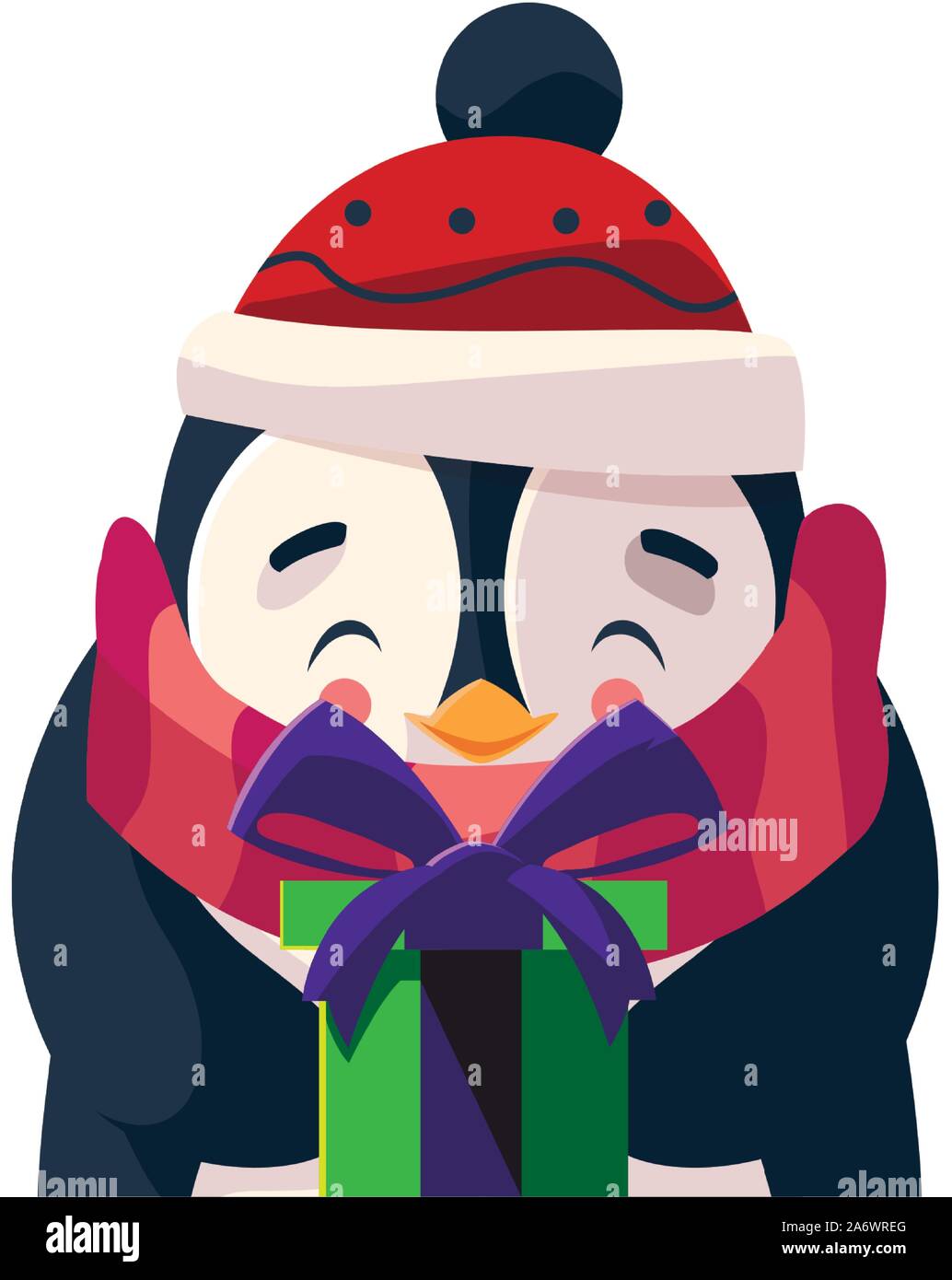 penguin cartoon design, Merry christmas season decoration card ...