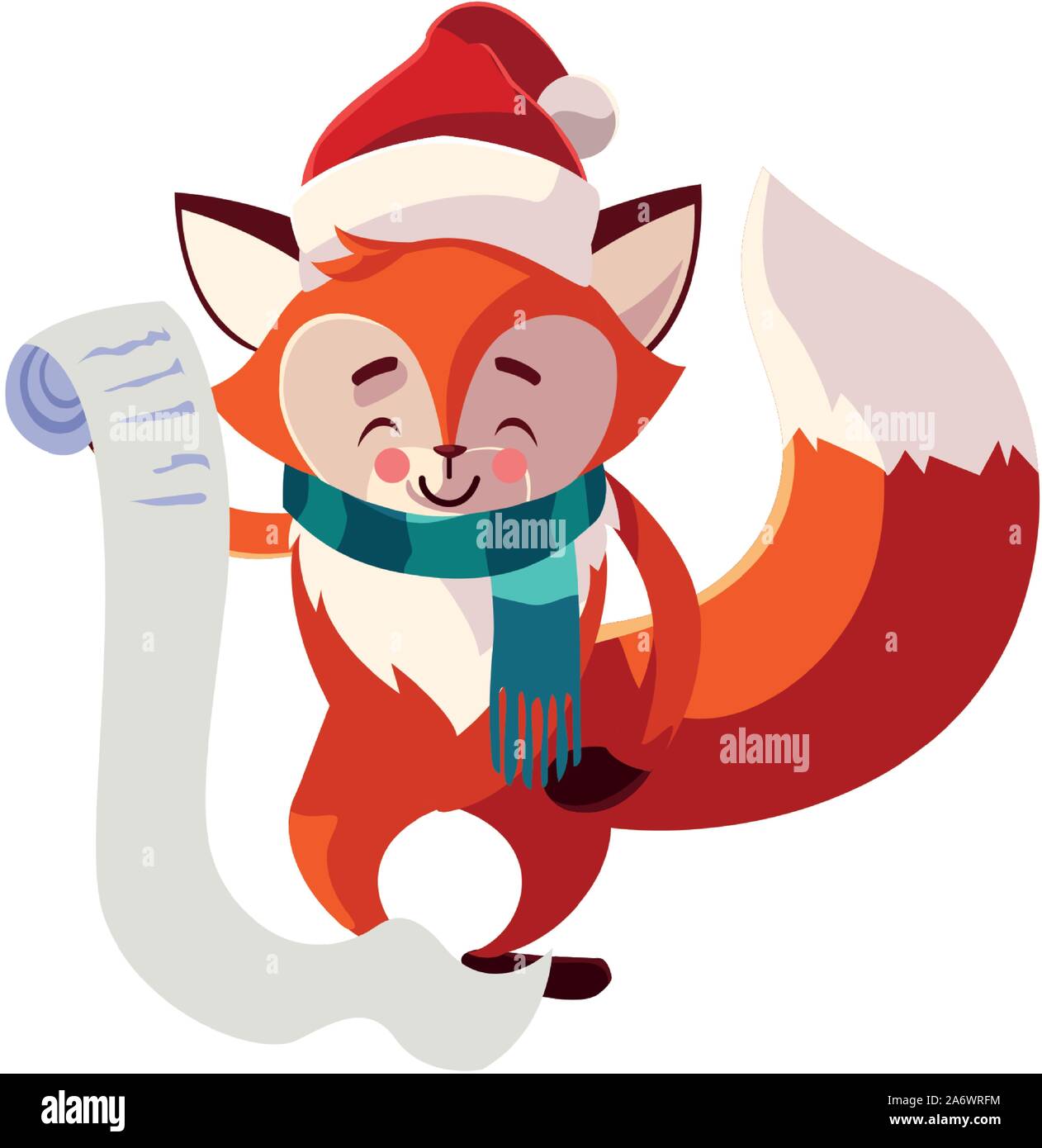 Fox cartoon design, Merry christmas season decoration card invitation ...