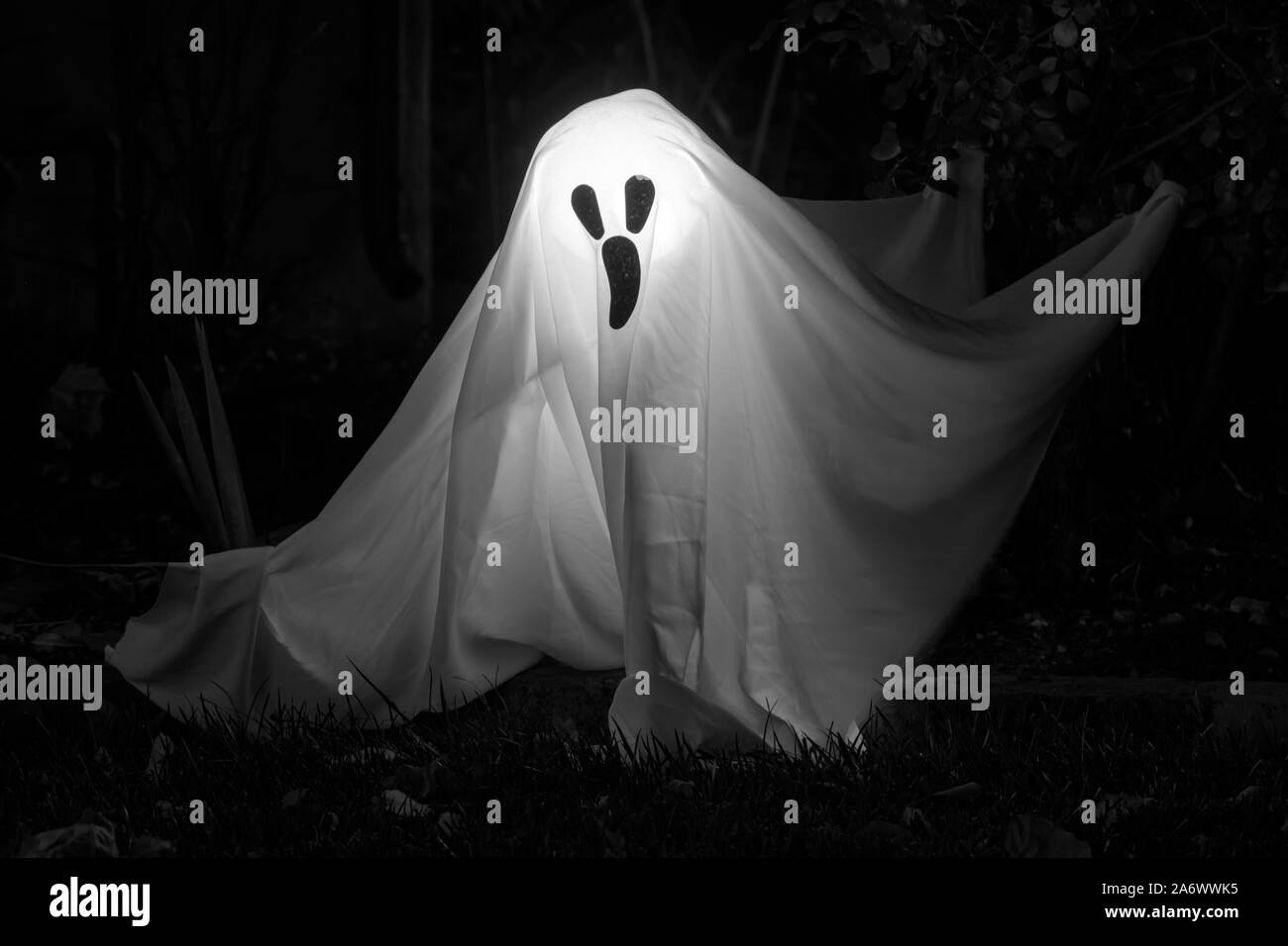 Dark creepy halloween background Black and White Stock Photos & Images ...