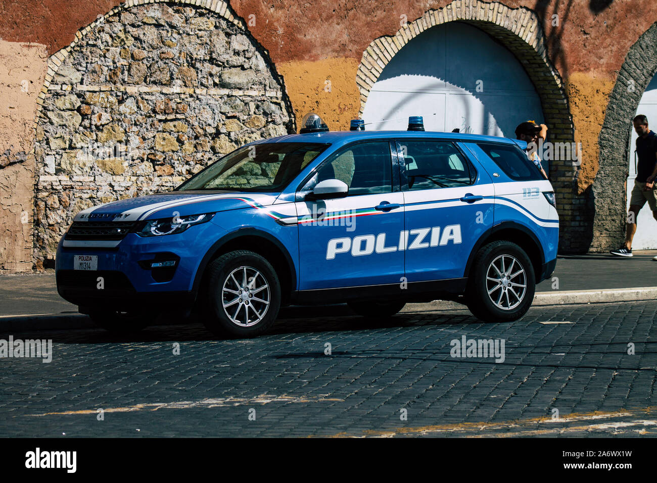 Rome Italy September 29, 2019 View of a National police car parked in ...