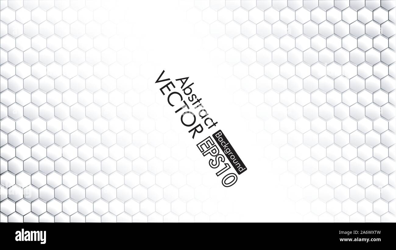 Abstract. Hexagon , honeycomb white Background ,light and shadow. copy space .Vector Stock ...