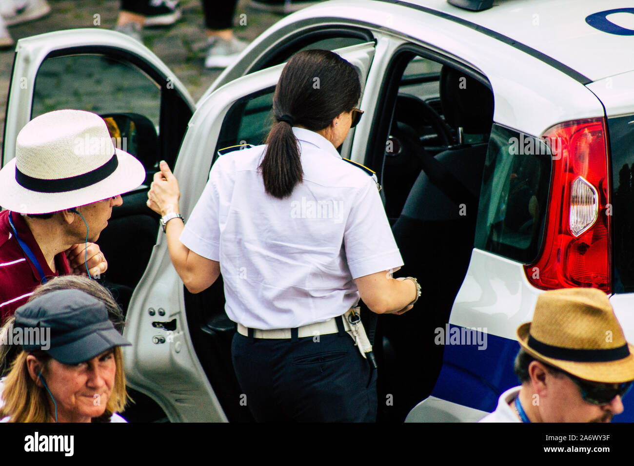 Rome Italy September 29, 2019 View of a Italian police officer on ...