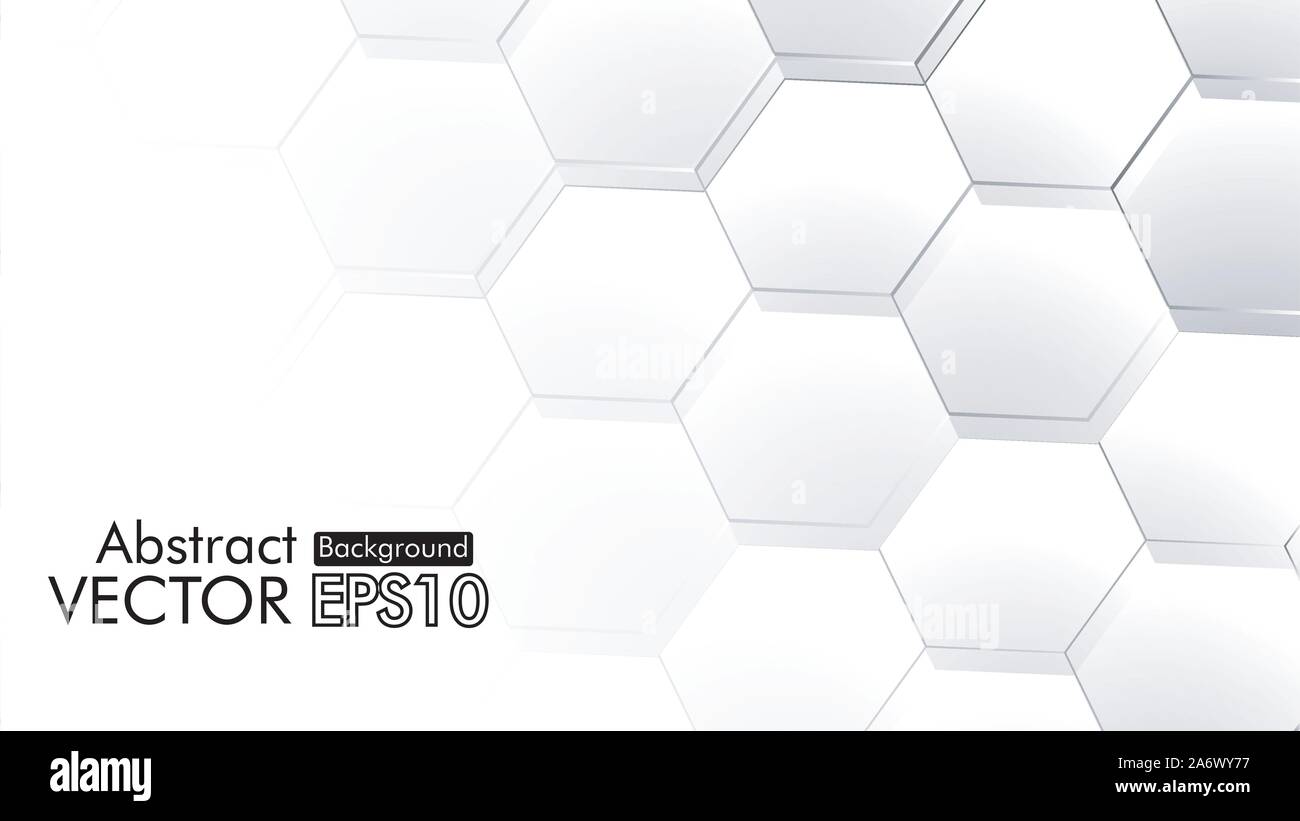 Abstract. Hexagon , honeycomb white Background ,light and shadow. copy space .Vector Stock ...