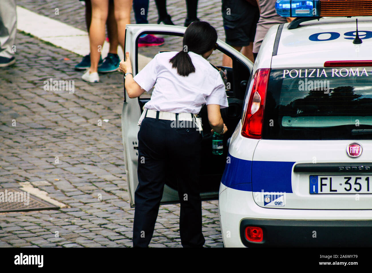 Rome Italy September 29, 2019 View of a Italian police officer on ...