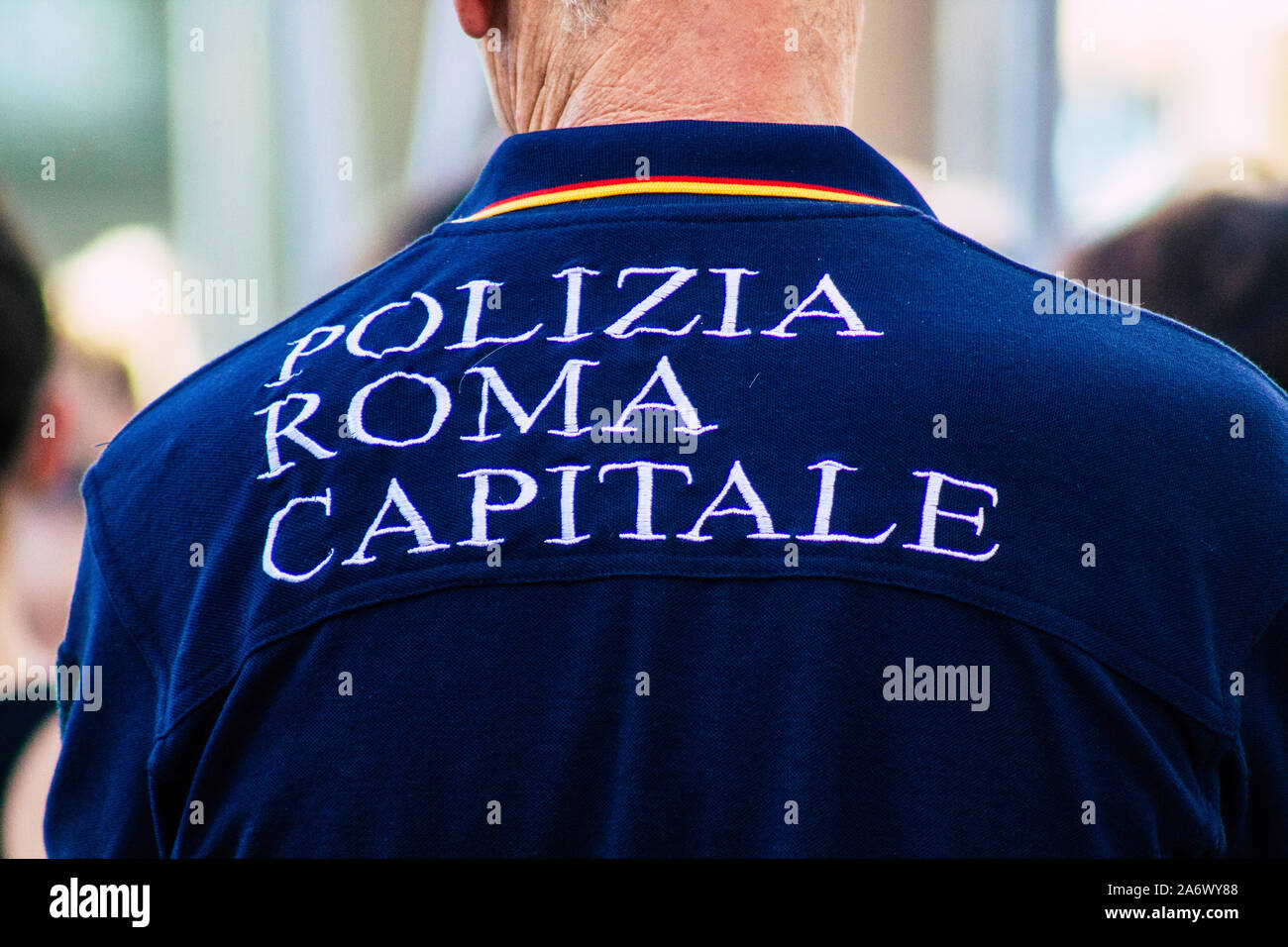 Rome Italy September 29, 2019 View of a Italian police officer on ...