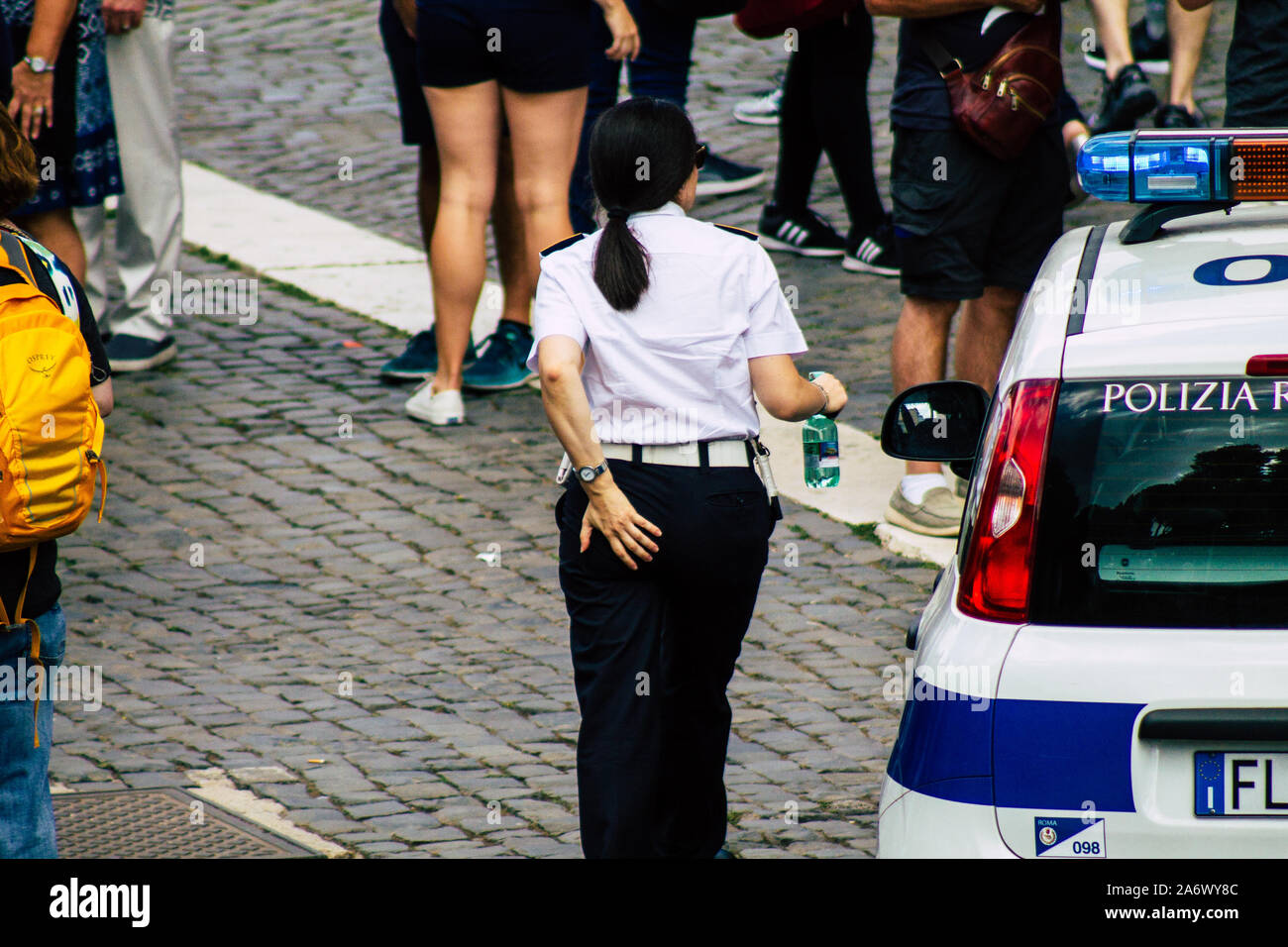 Rome Italy September 29, 2019 View of a Italian police officer on ...