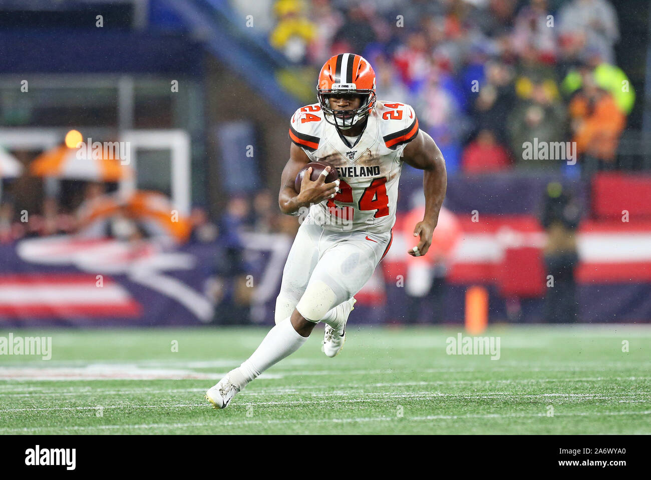 Gillette Stadium. 27th Oct, 2019. MA, USA; Cleveland Browns running ...