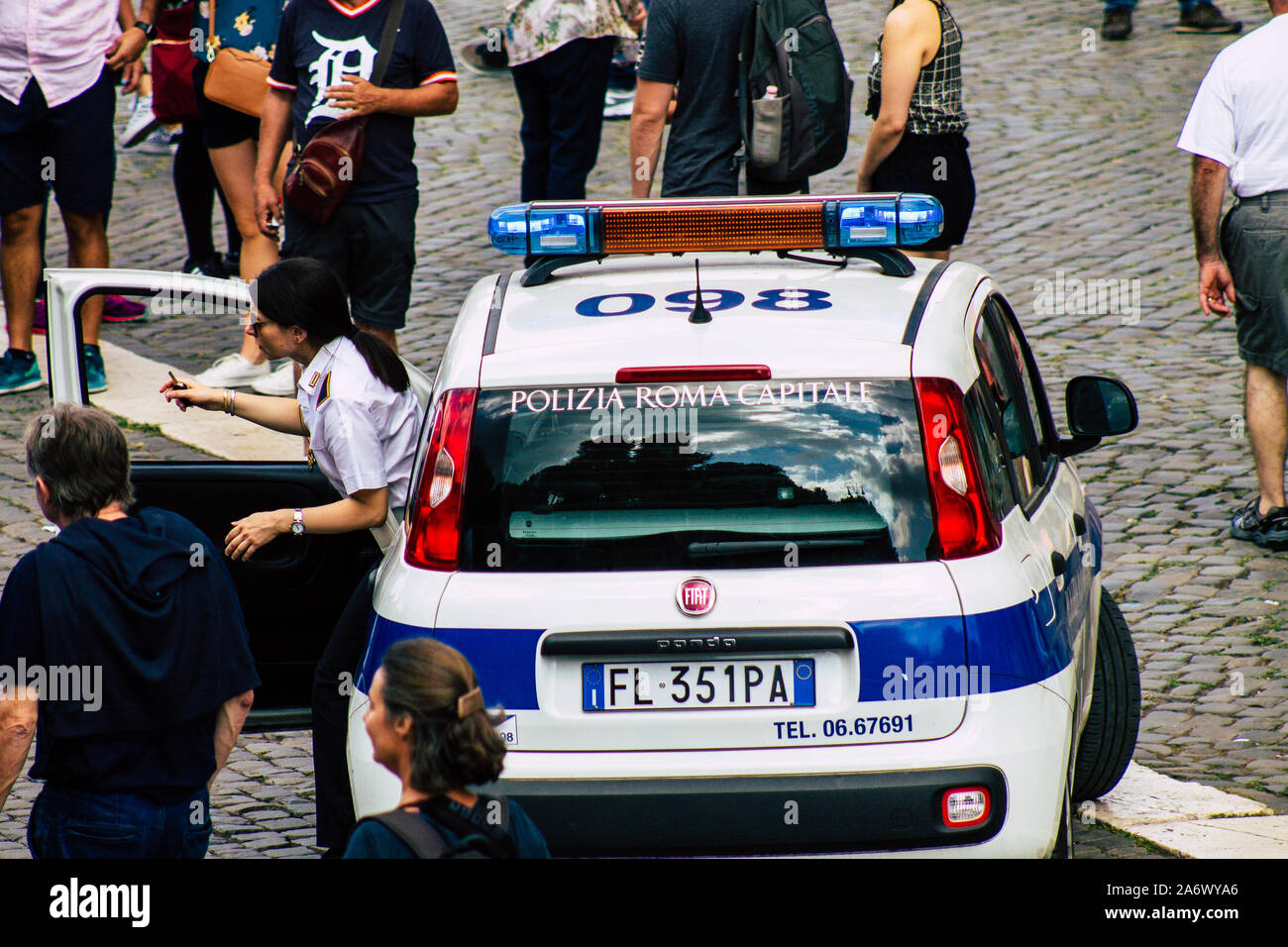 Rome Italy September 29, 2019 View of a Italian police officer on ...