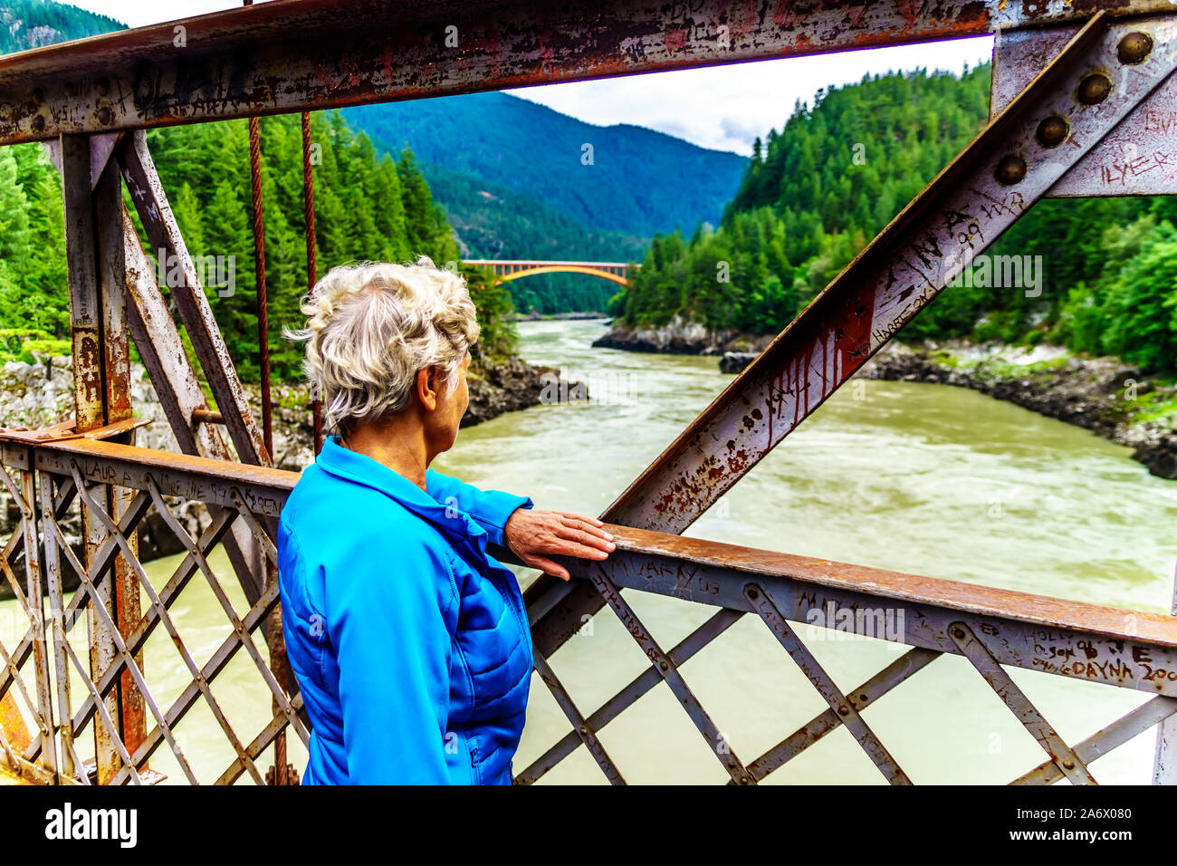 The Fraser River from the historic Second Alexandra Bridge between ...