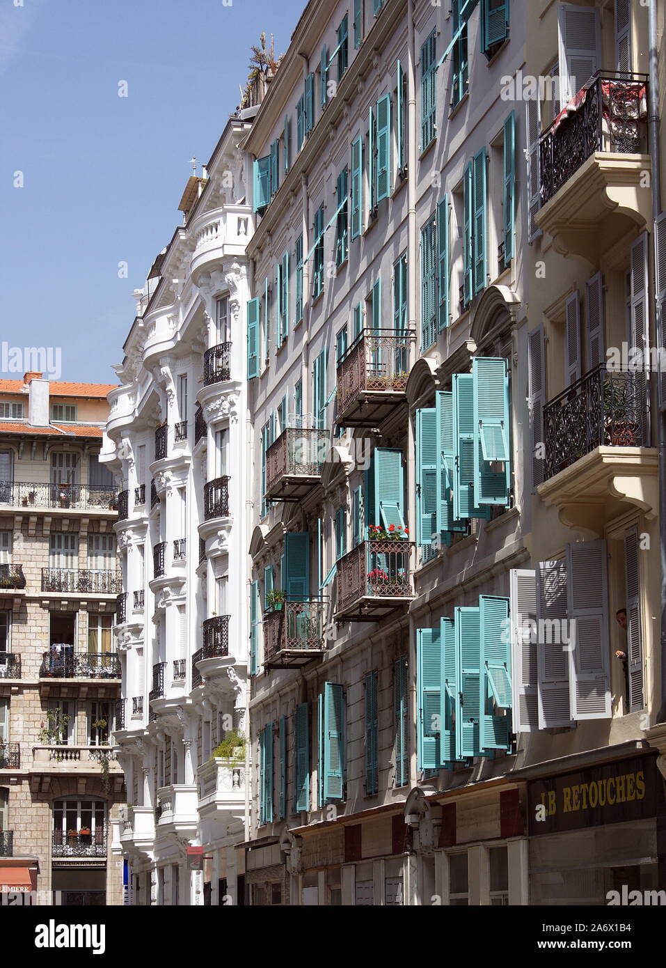 Facades of apartment buildings in Nice, France Stock Photo - Alamy