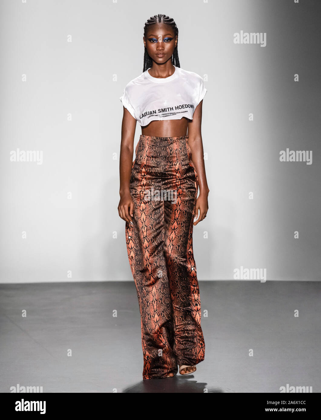 New York, NY - Sept 08, 2019: Eniola Abioro walks the runway at the ...