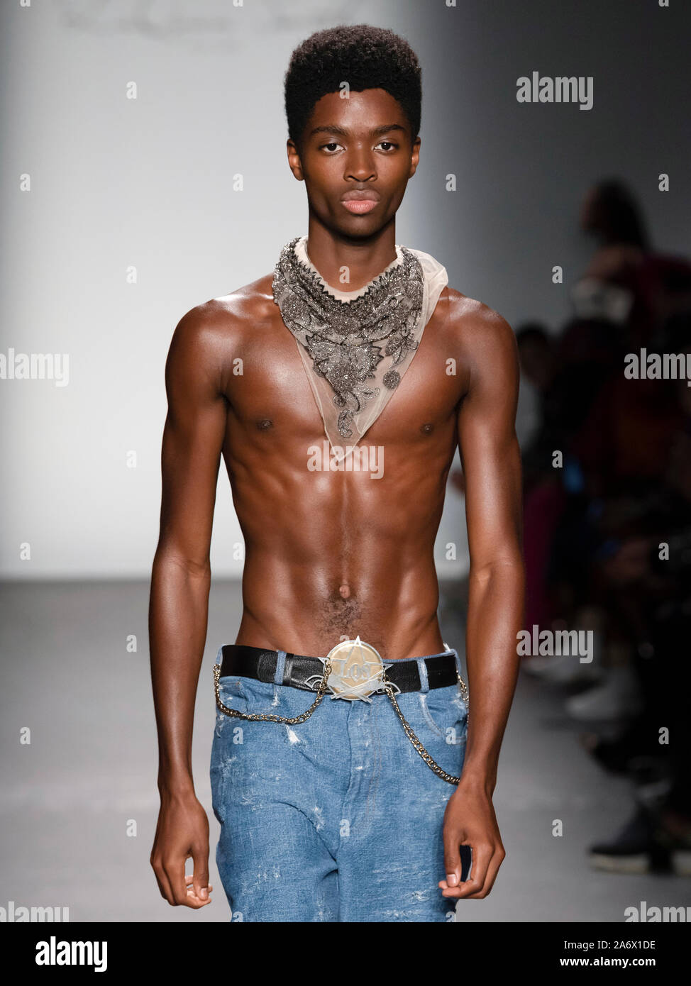 New York, NY - Sept 08, 2019: Alton Mason walks the runway at the ...