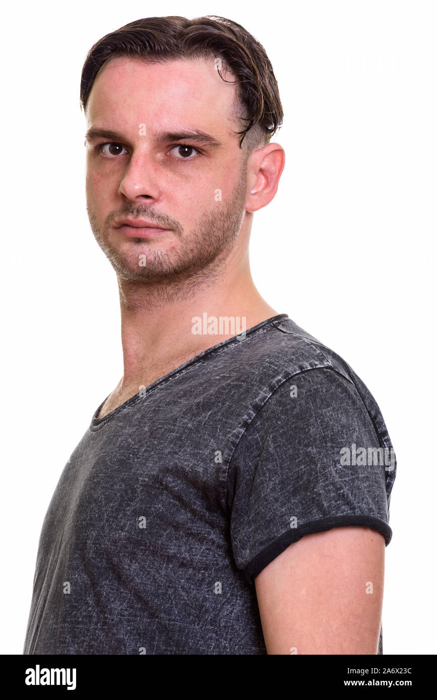 Side profile model looking into camera hi-res stock photography and ...