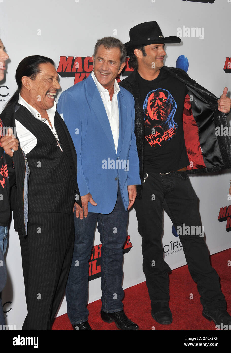 LOS ANGELES, CA. October 02, 2013: Danny Trejo, Mel Gibson & writer ...