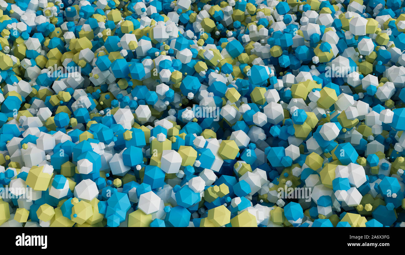 Geometric particle multicolor background. 3d illustration, 3d rendering ...