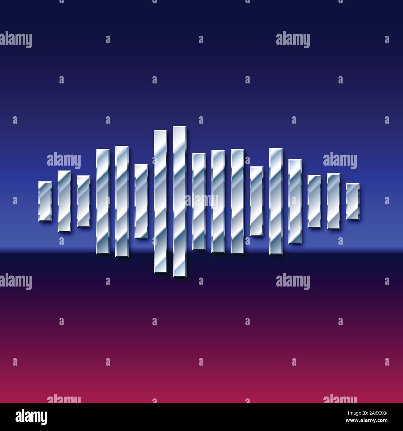 80s styled chrome sound wave Stock Vector Image & Art - Alamy