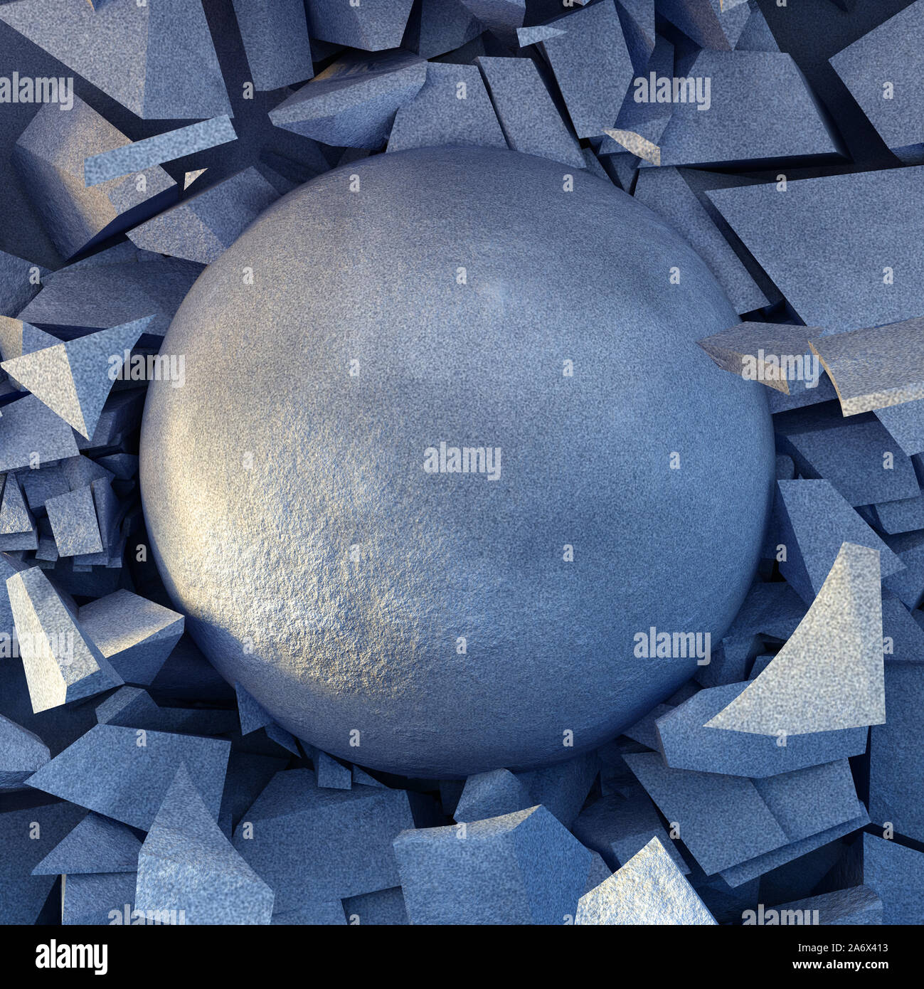 Beautiful explosion destruction background with stone texture. 3d ...