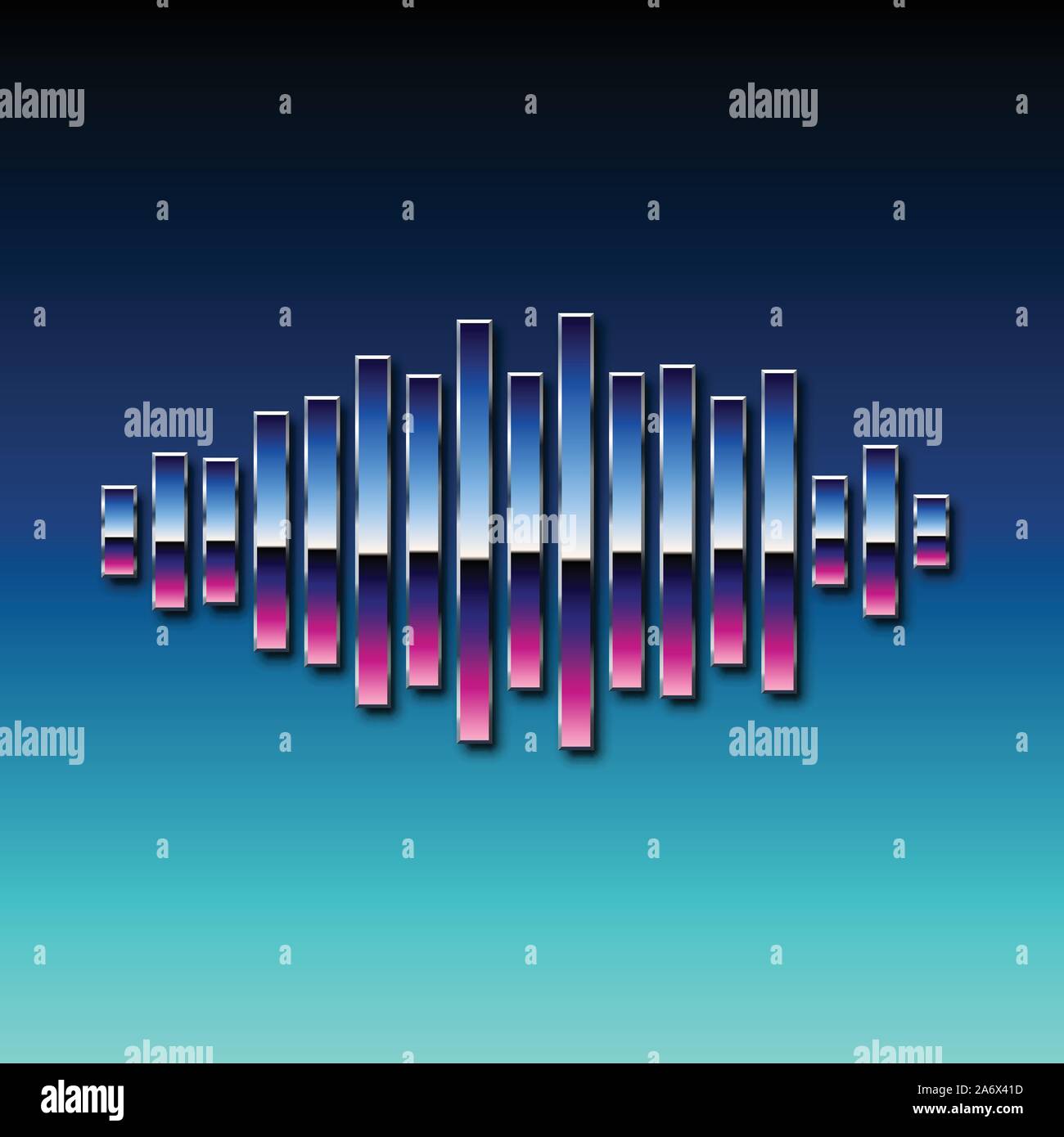 80s styled chrome sound wave Stock Vector Image & Art - Alamy