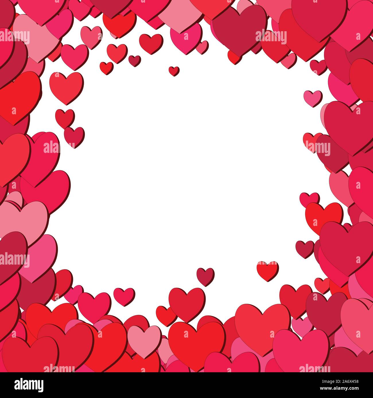 Pink square love hearts heart frame border Stock Vector Images - Alamy