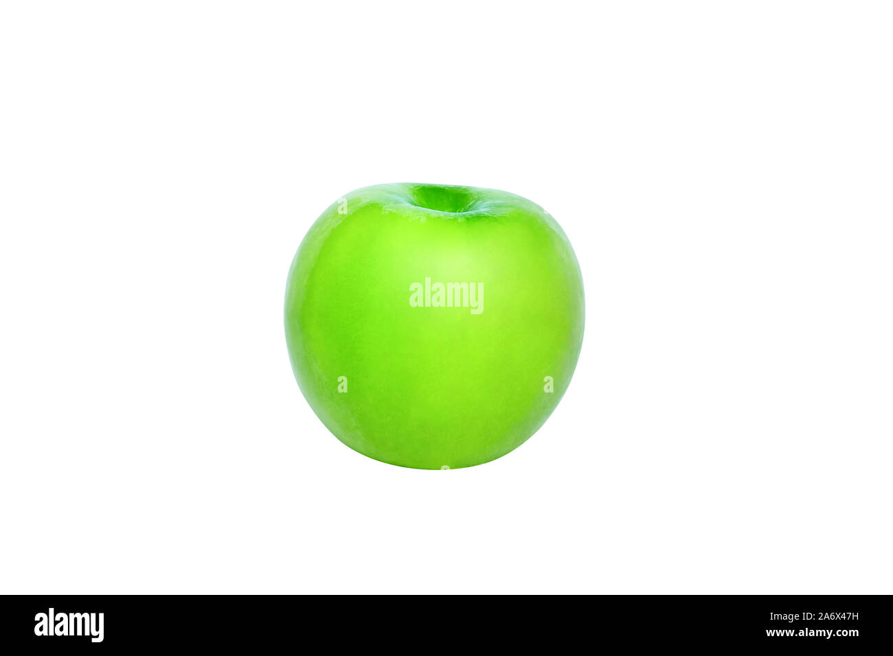 Fresh green apple fruit isolated on white background without shadow and ...