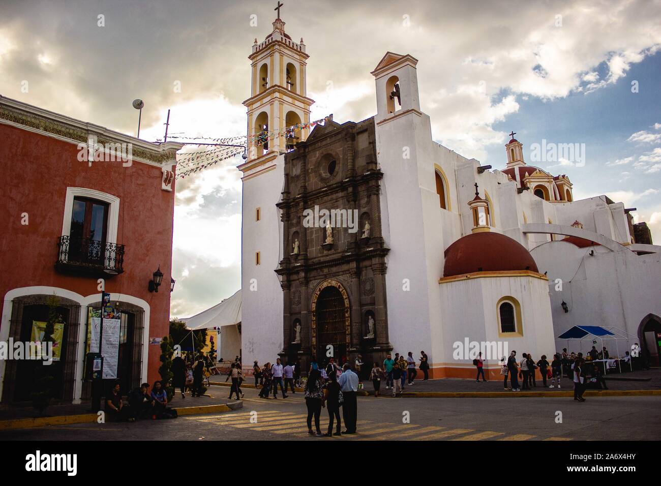 Huamantla, Mexico - August 14. 2019 The main church in Huamantla was ...