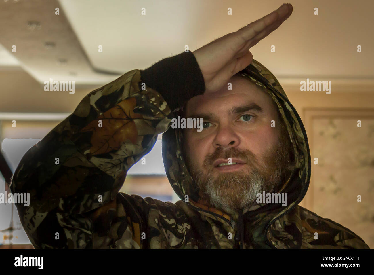 Hooded male head hi-res stock photography and images - Alamy