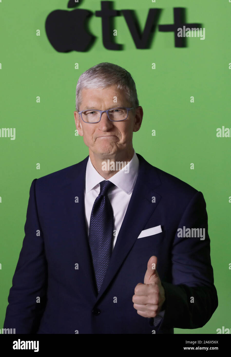 New York, USA. 28th Oct, 2019. Apple CEO Tim Cook attends the Apple TV ...