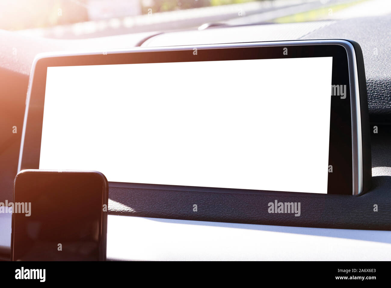 Monitor in car with isolated blank screen use for navigation maps and ...
