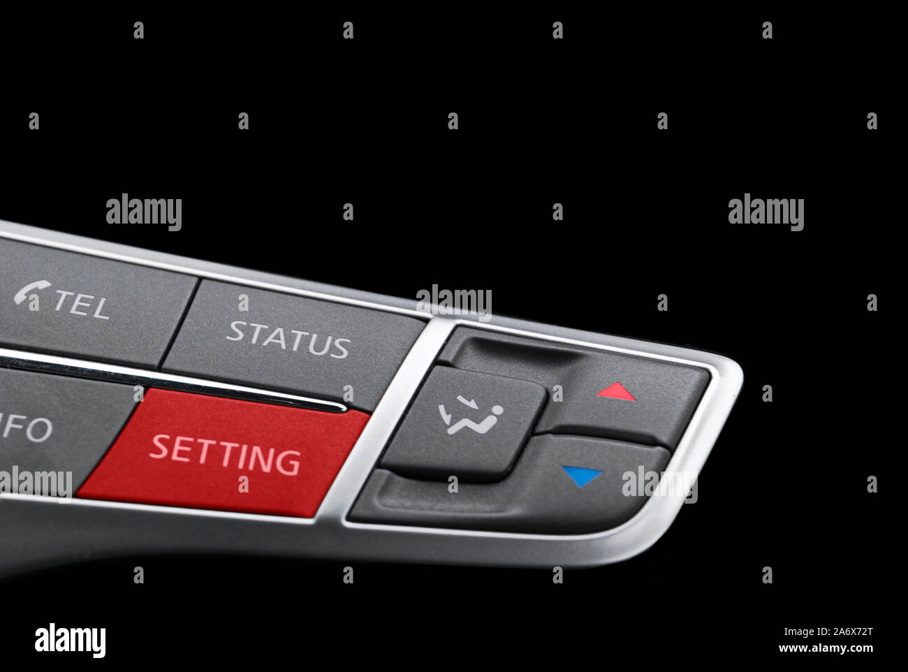 Luxury car inside. Interior of prestige modern car. Media control and ...