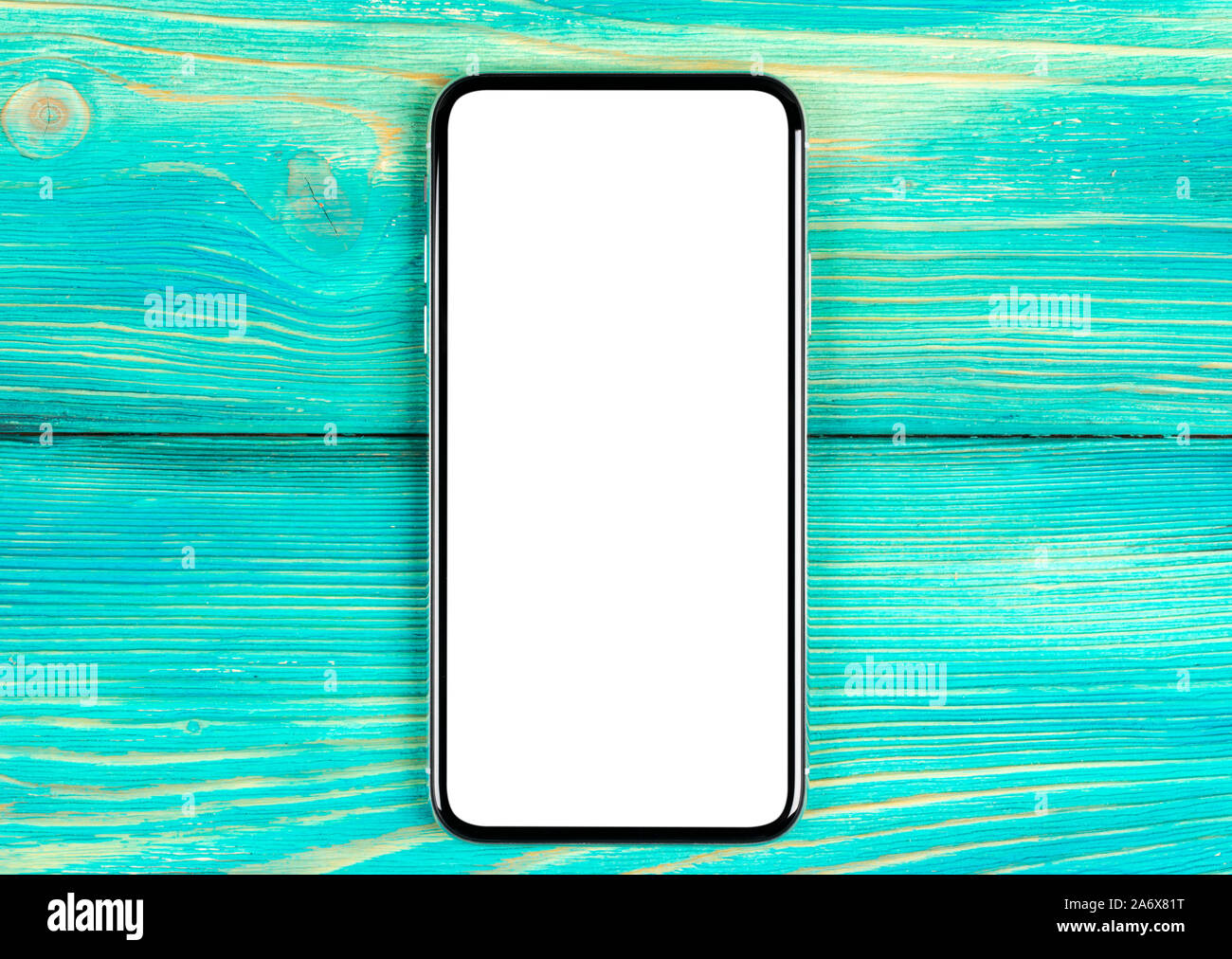 Smartphone with blank screen mock up. Smartphone isolated screen with ...