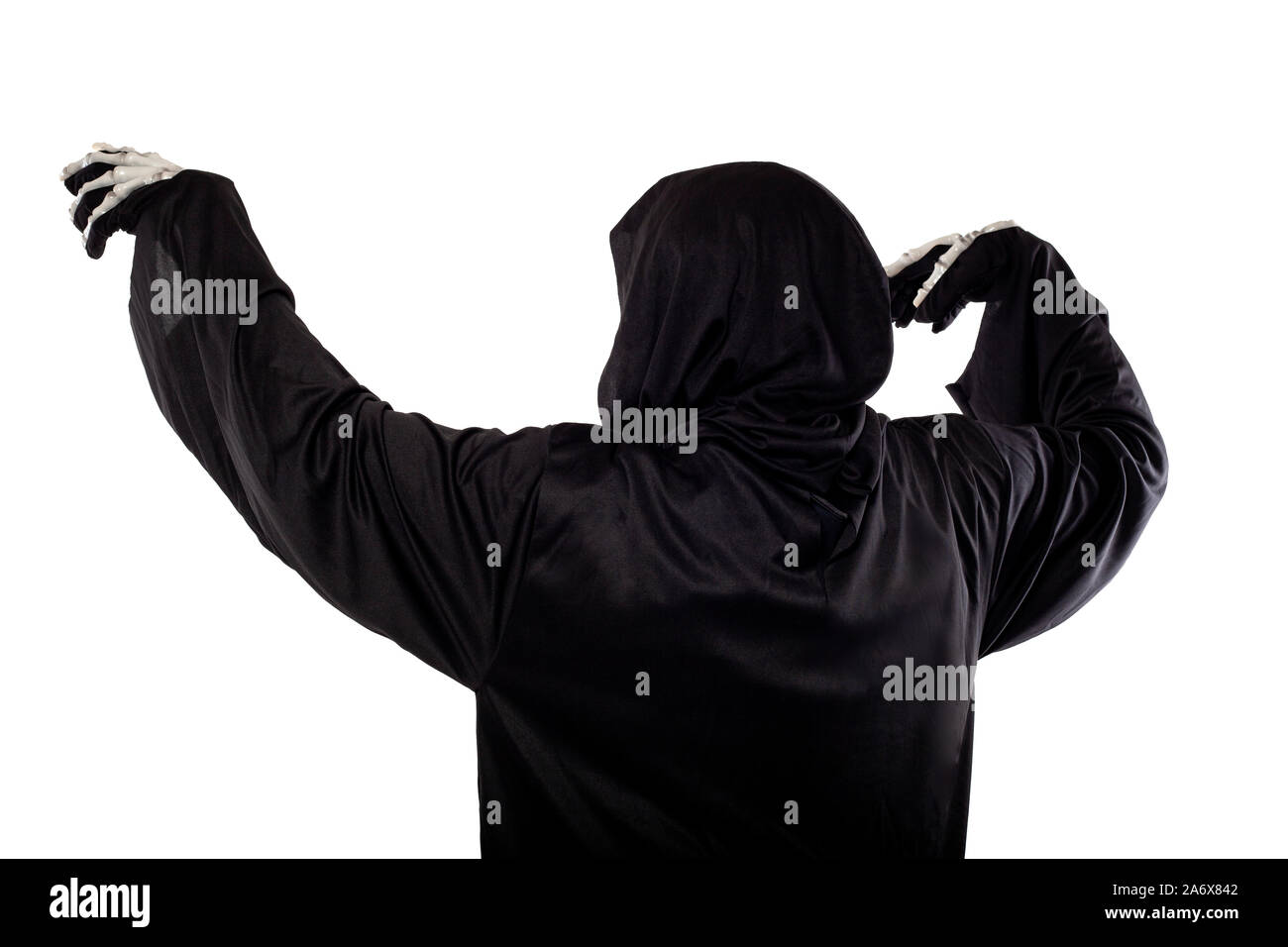 The grim reaper or death halloween costume isolated on a white ...