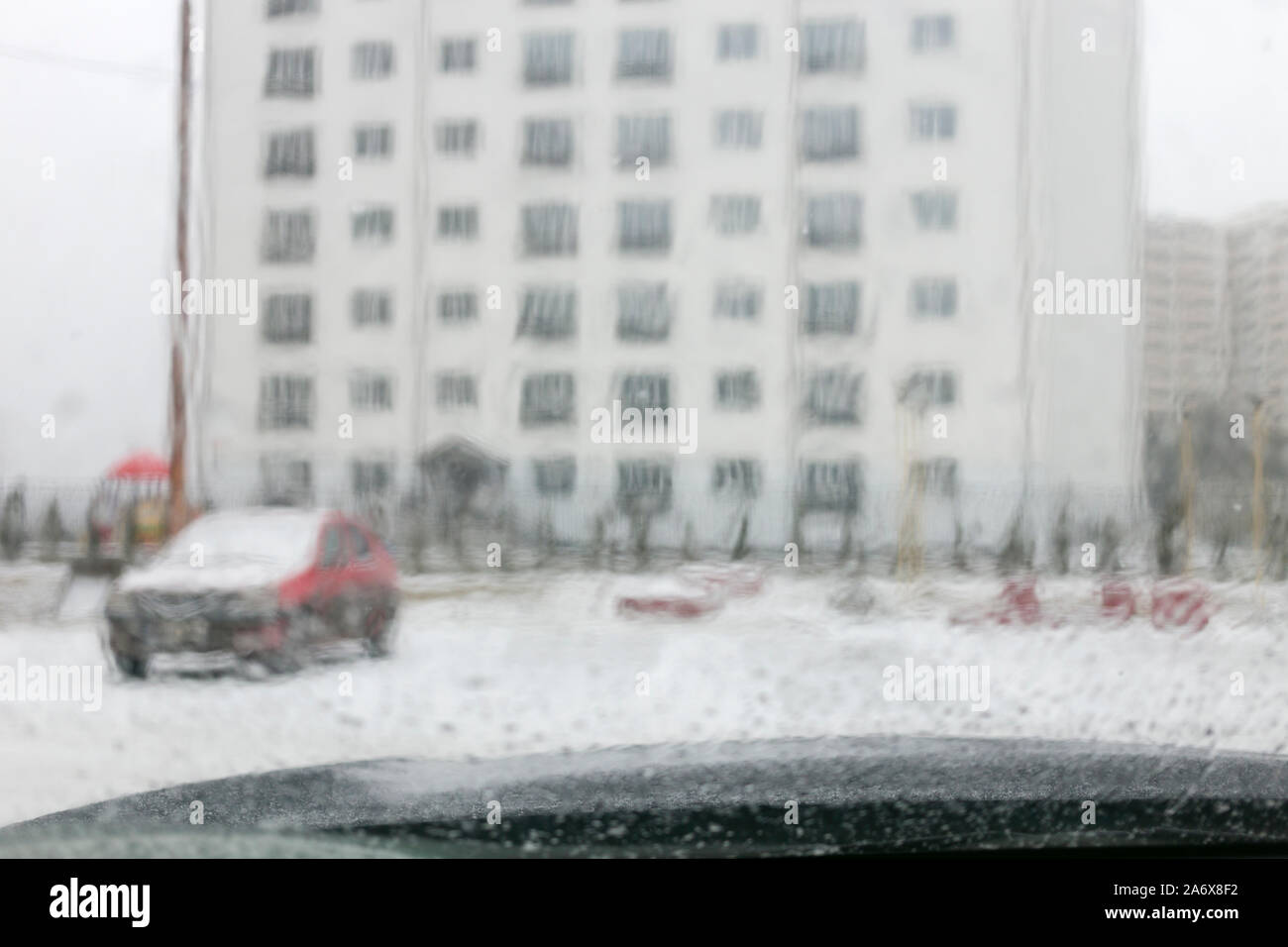 View out window on snowfall hi-res stock photography and images - Alamy