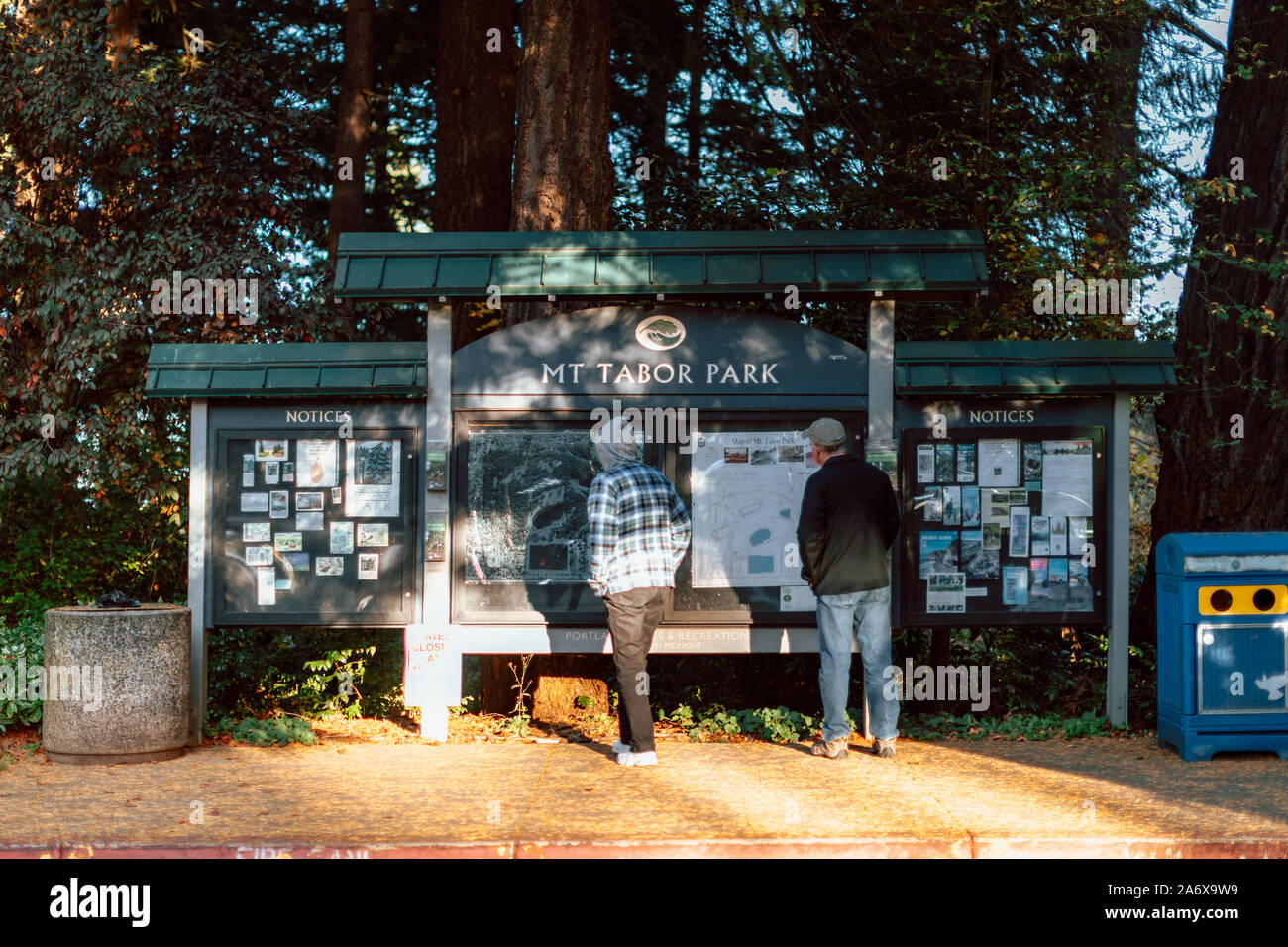 Portland, Oregon - Oct 28, 2019 : Gate map sign of Mt. Tabor's water ...