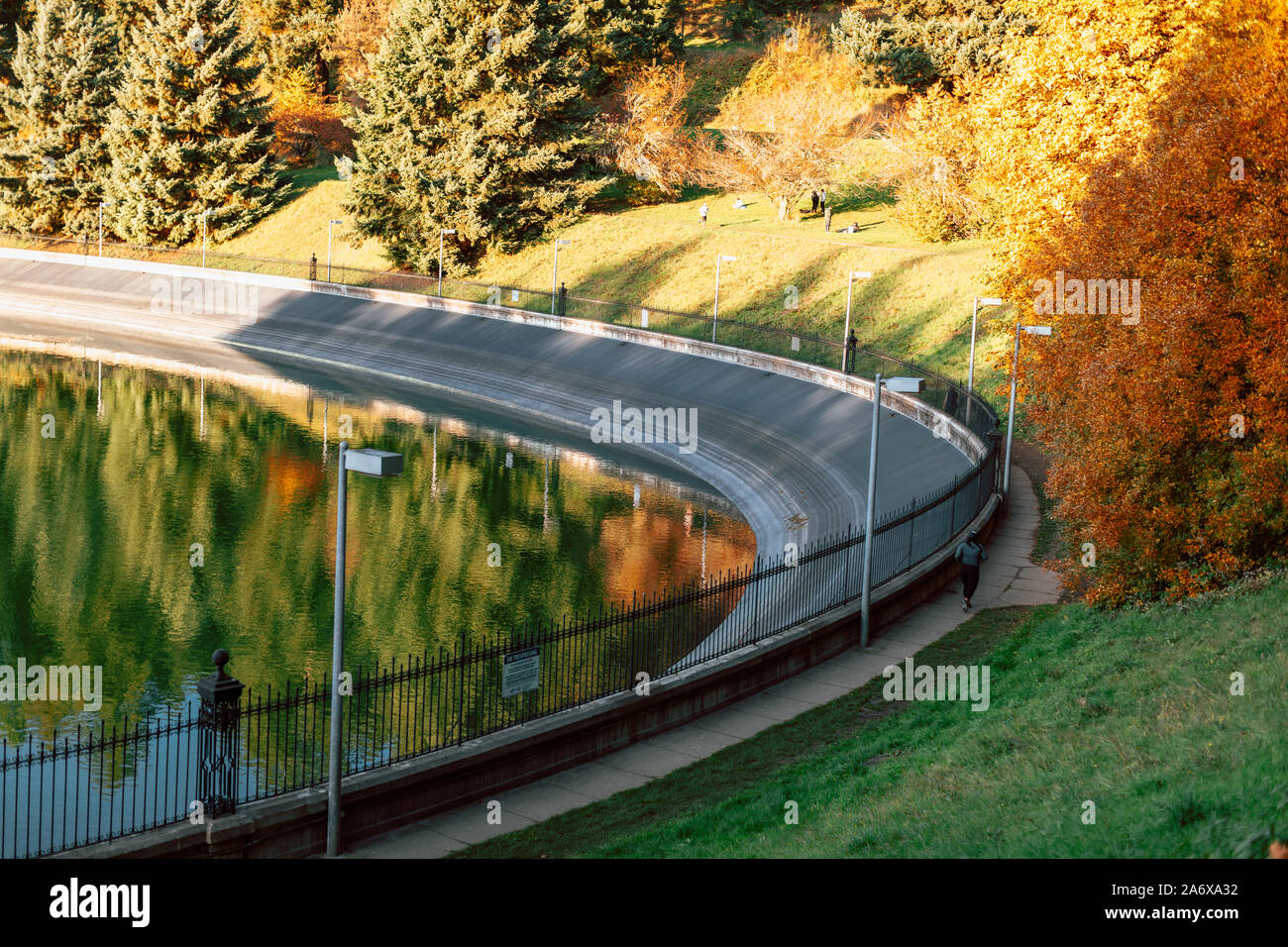 Portland, Oregon - Oct 28, 2019 : Scene of Mt. Tabor's water reservoirs ...