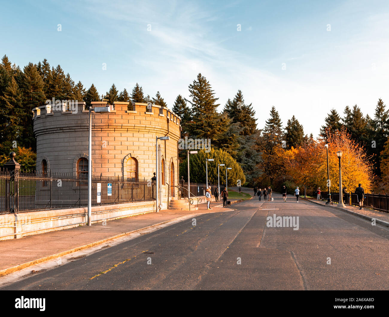 Portland, Oregon - Oct 28, 2019 : Scene of Mt. Tabor's water reservoirs ...