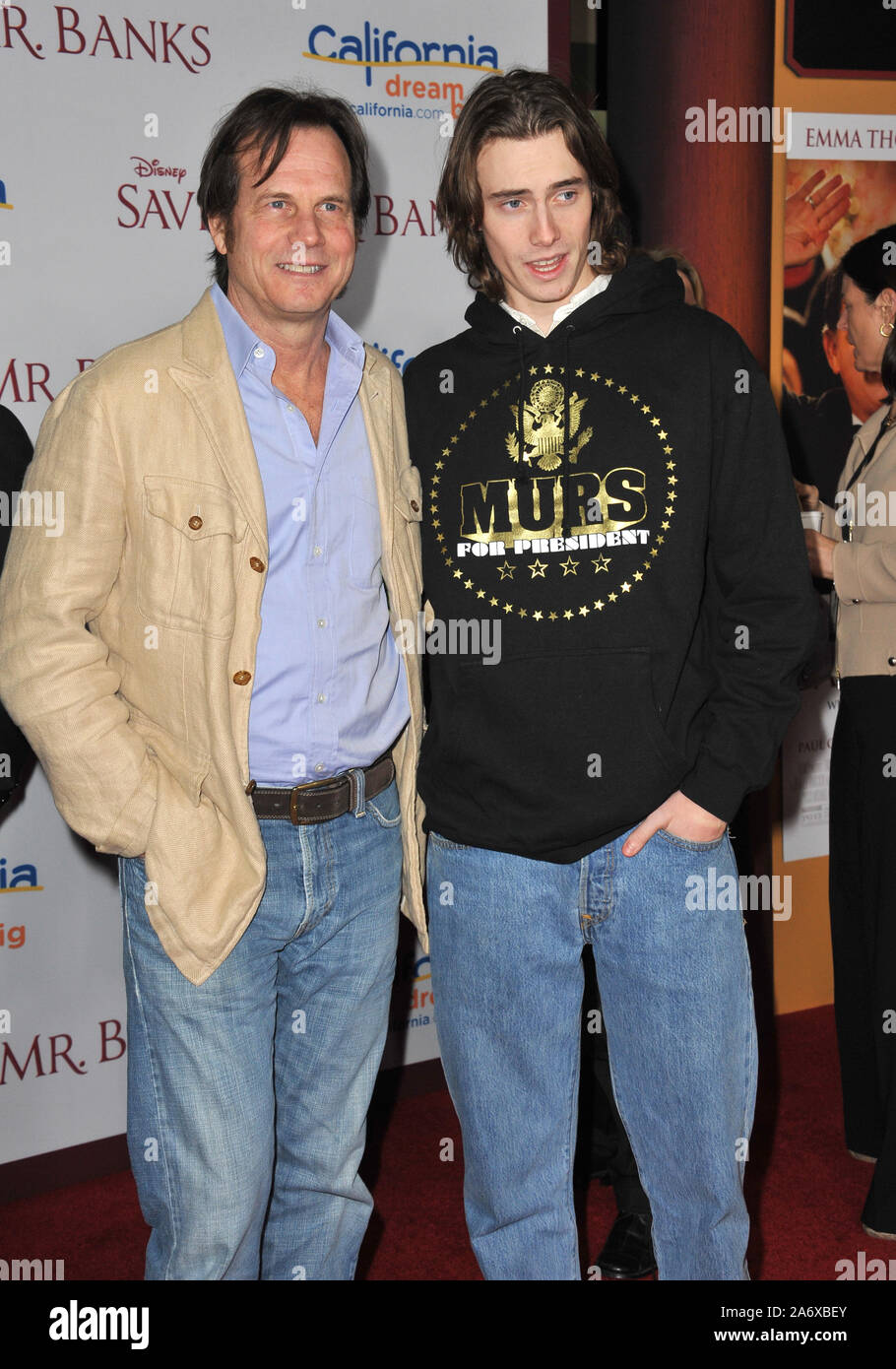 LOS ANGELES, CA - DECEMBER 9, 2013: Bill Paxton & son at the US ...
