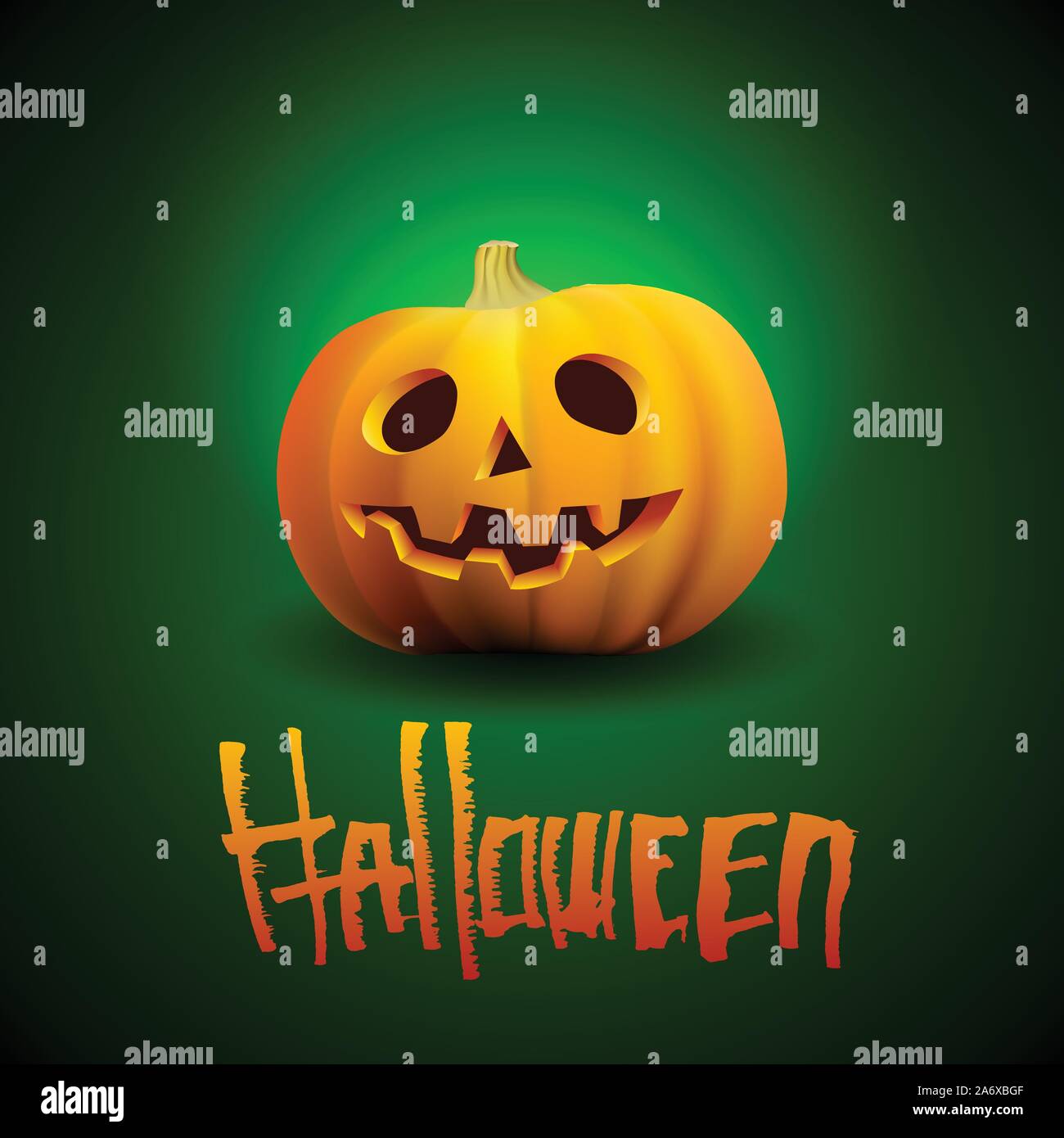 Halloween pumpkin carved portrait with spooky face Stock Vector Image ...