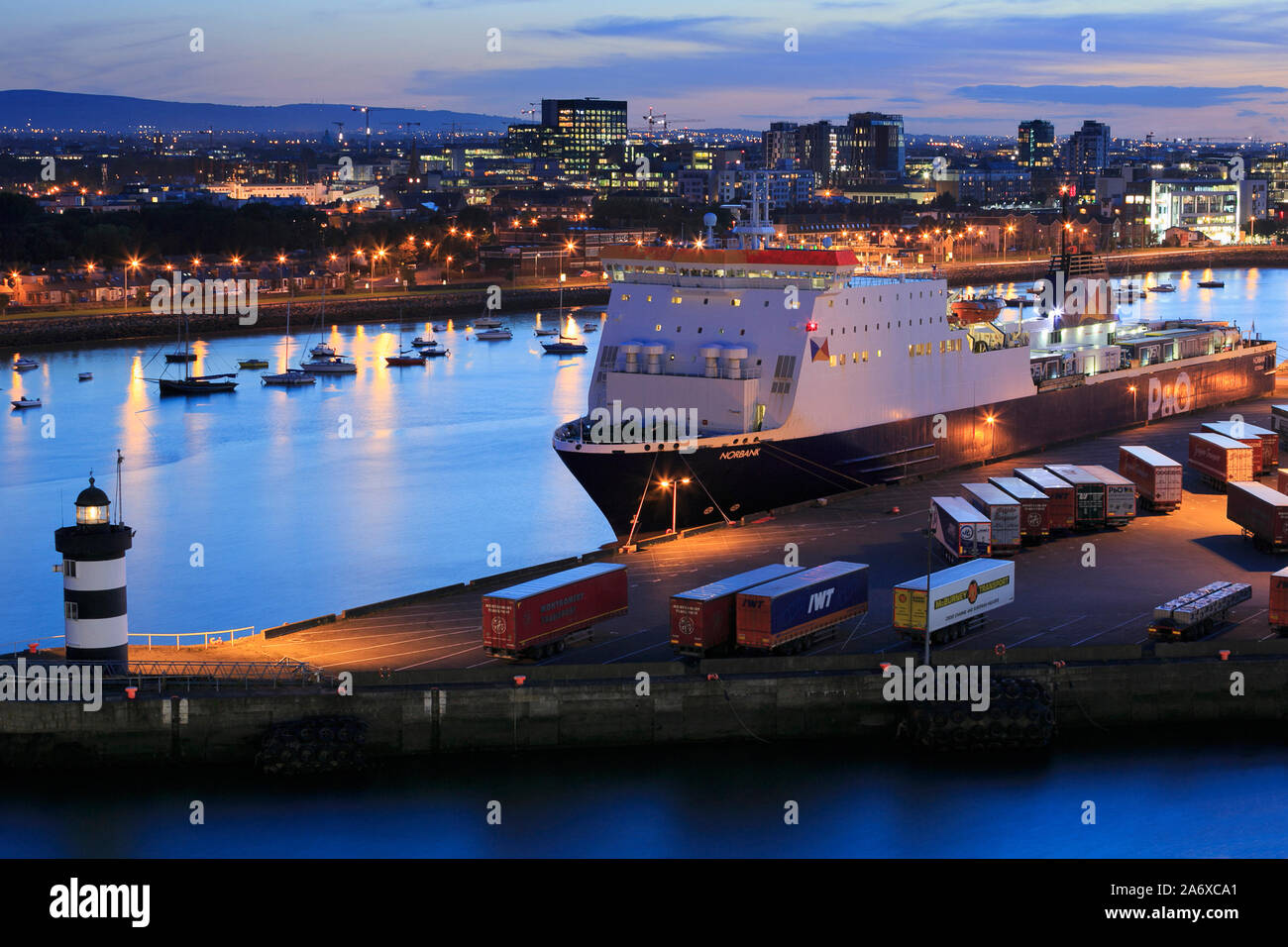 Alexandra Basin Lighthouse, Port of Dublin, County Dublin, Ireland ...