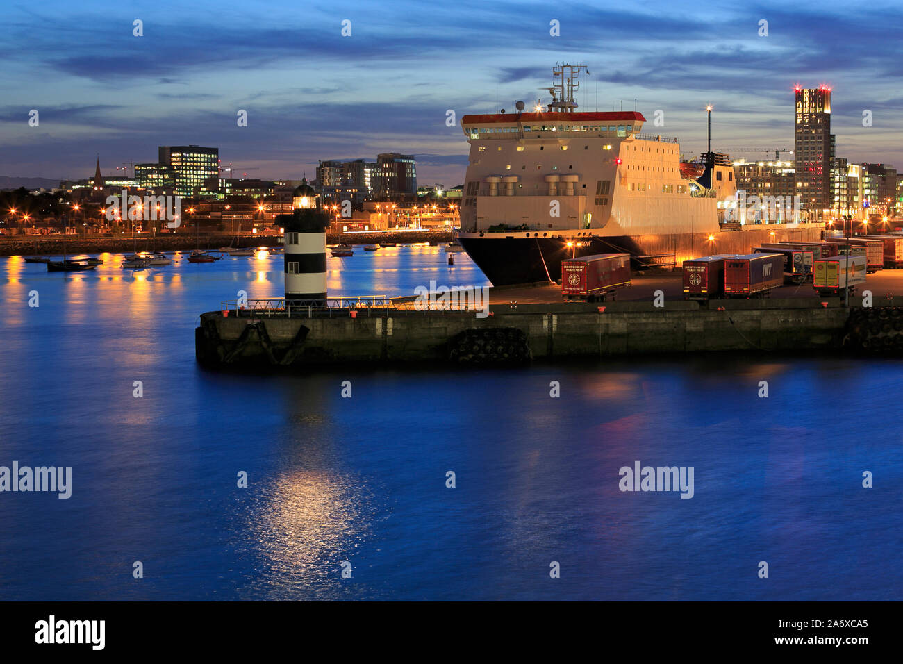 Alexandra Basin Lighthouse, Port of Dublin, County Dublin, Ireland ...