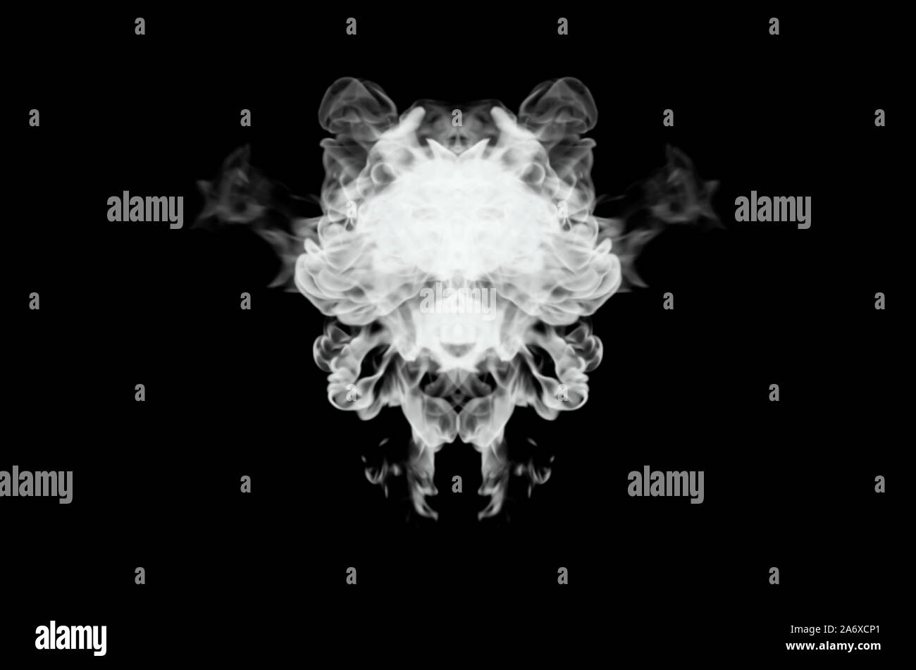 Abstract black background of Ghost smoke or fog shape cloud on isolated ...