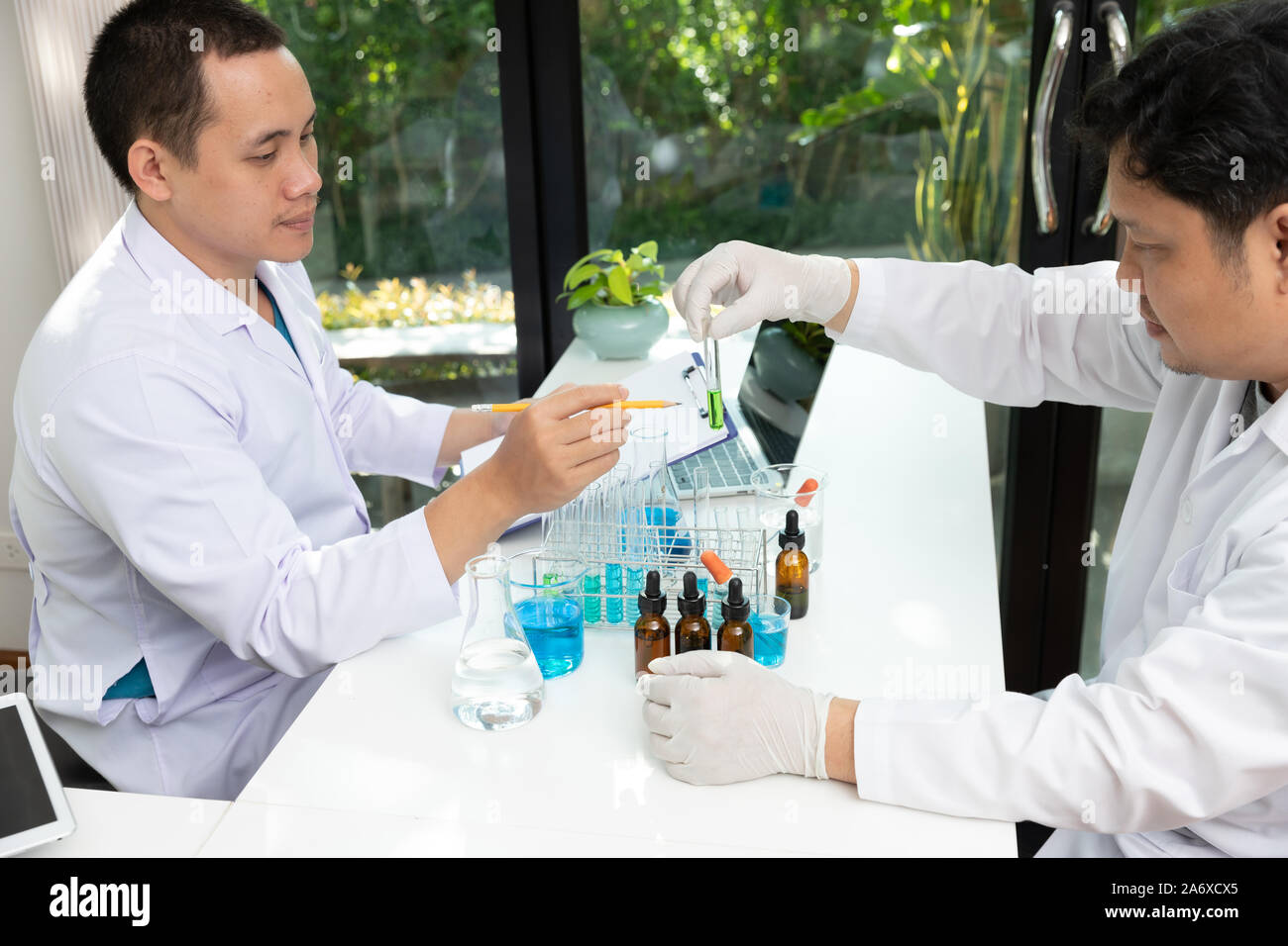 Research and development concept, Laboratory scientist working at lab ...