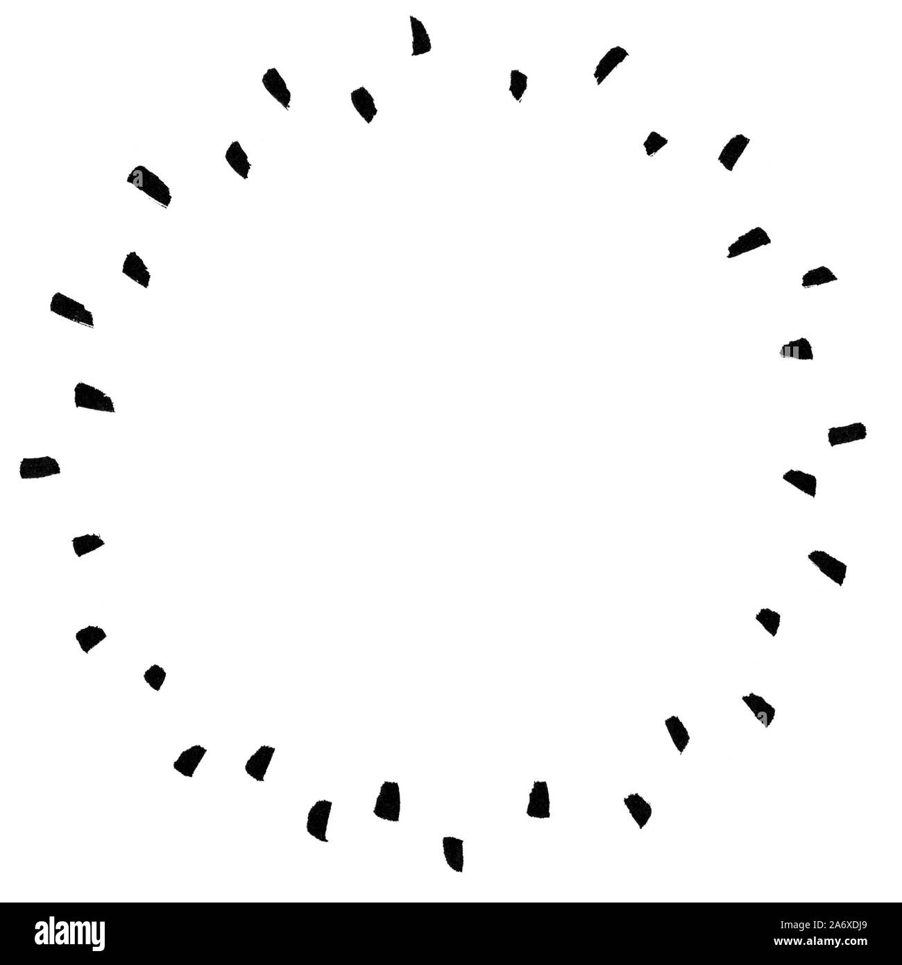 Simple basic doodle Hand Drawn Round Isolated Ink Frame. Pen strokes ...