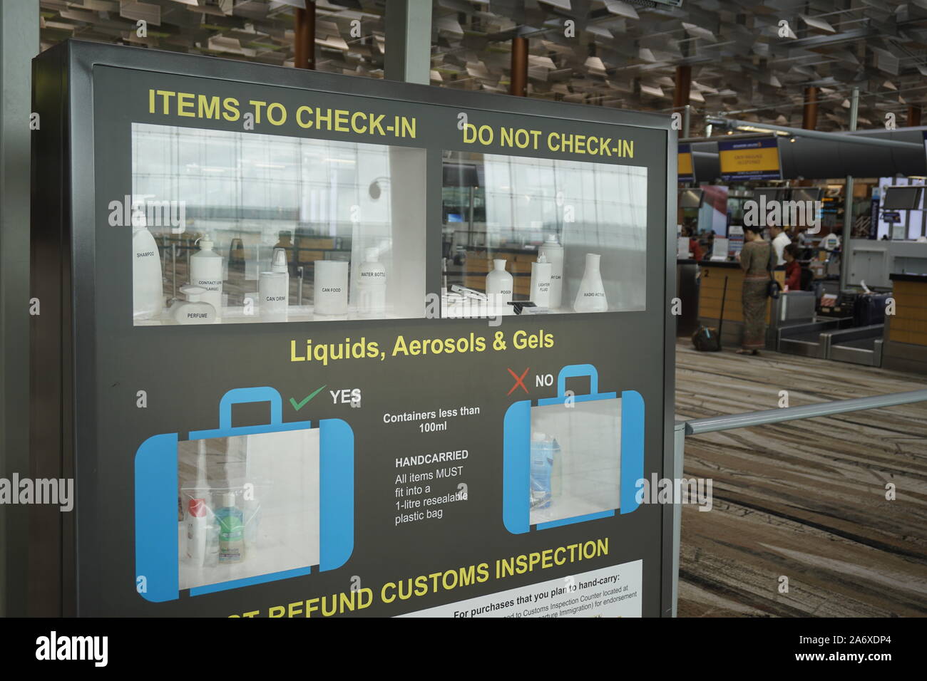 examples of check in and non check in items at Changi airport Stock ...