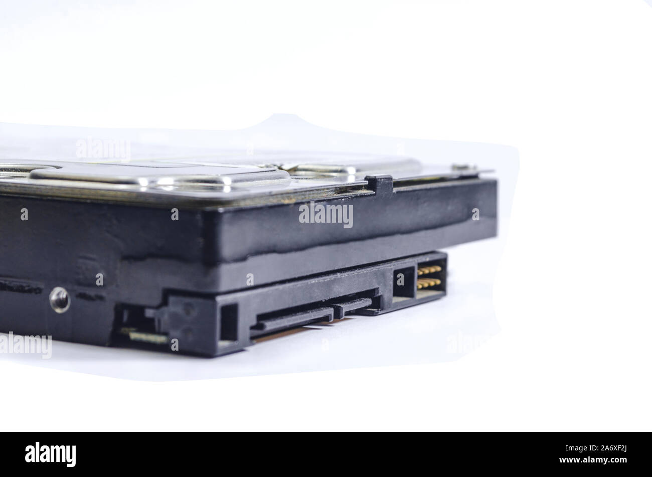 Computer old used hard disk drive SATA hdd isolated on white background ...