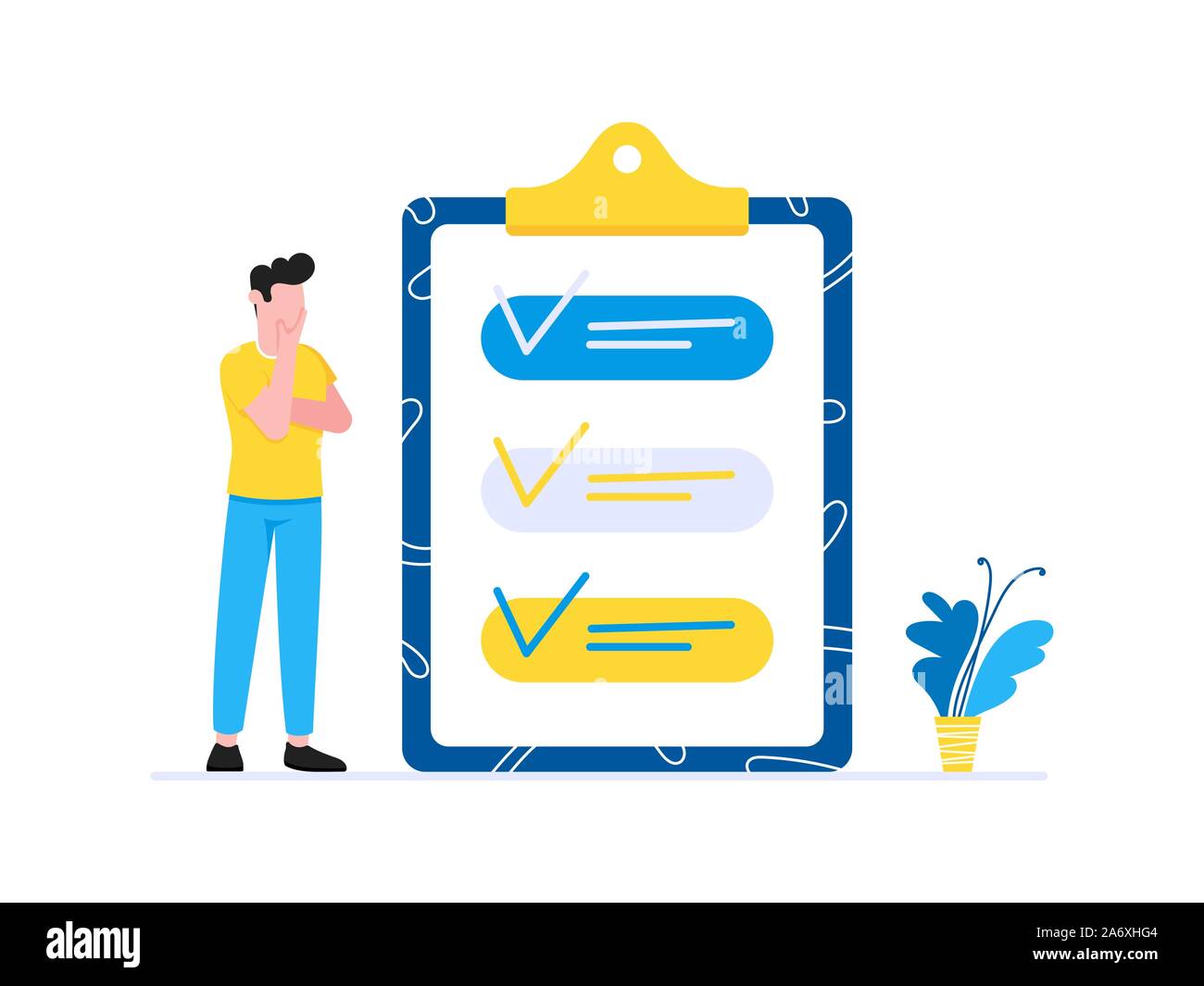 Effective Planning time management business concept. Man standing near ...